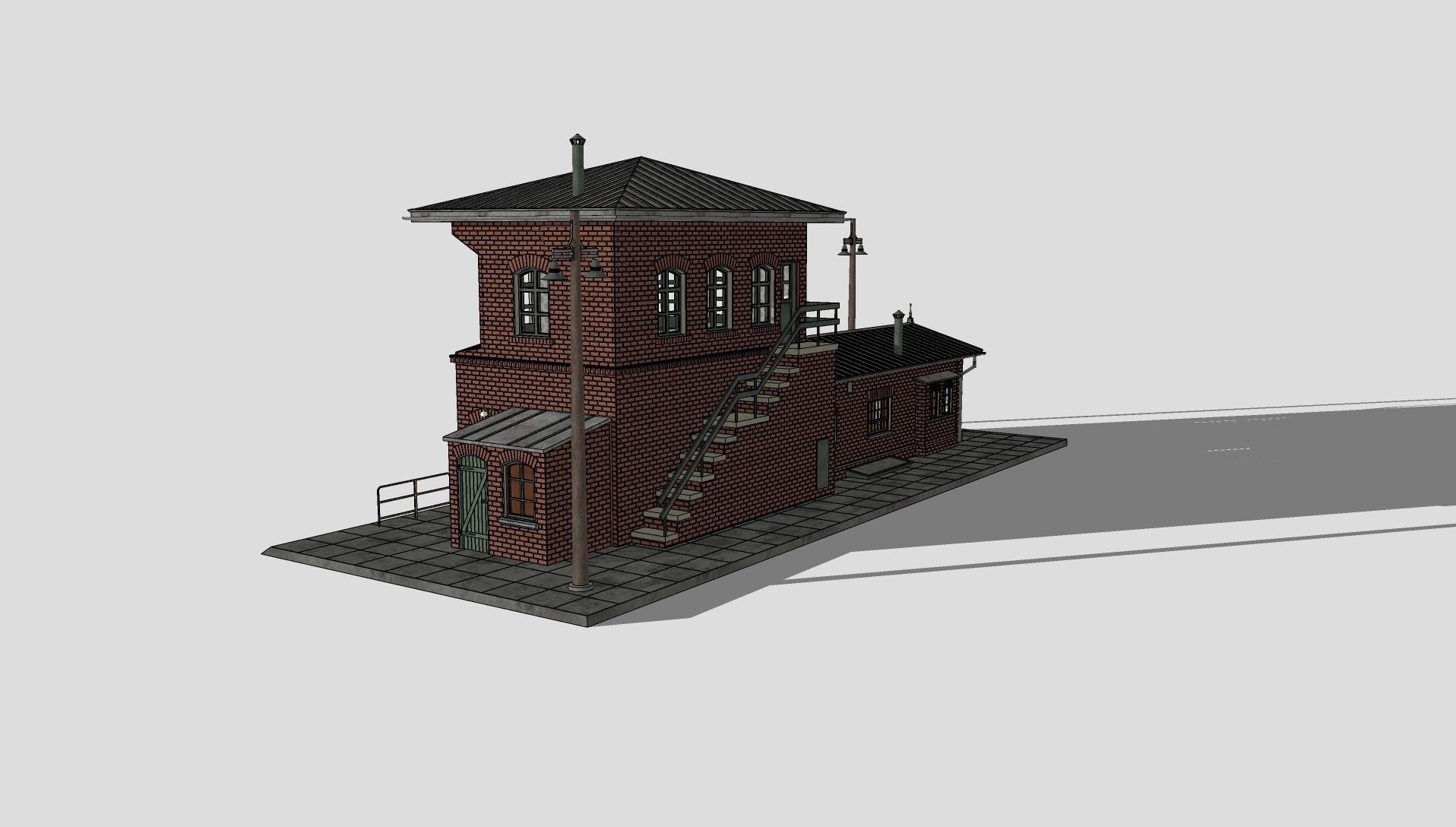 Railway signal box Wroclaw 3D model | CGTrader