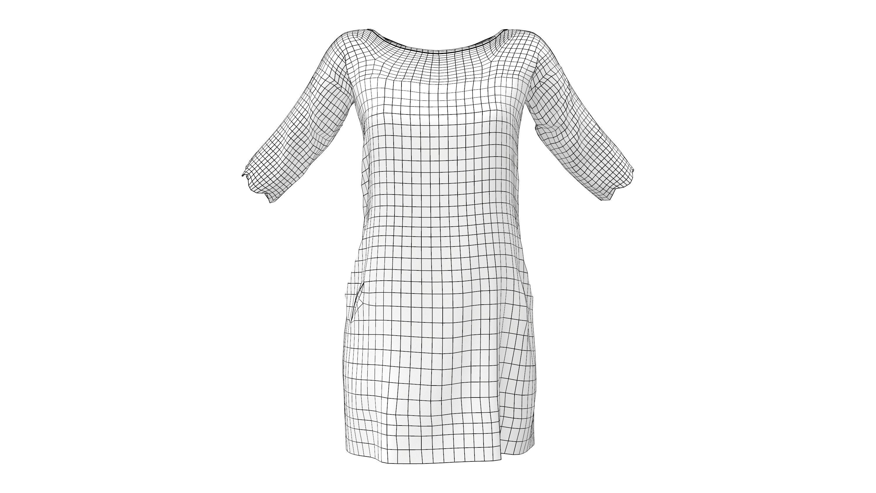 3D model Tunic Summer Dress VR / AR / low-poly | CGTrader