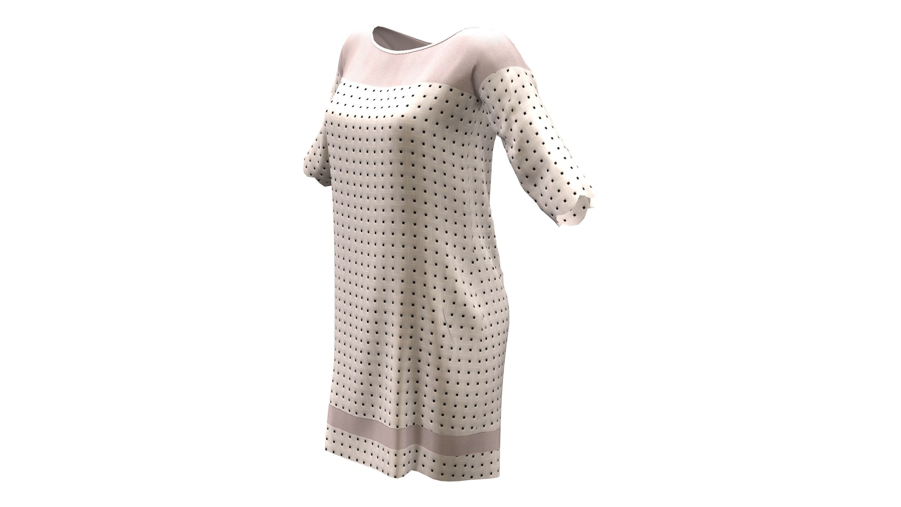 3D model Tunic Summer Dress VR / AR / low-poly | CGTrader