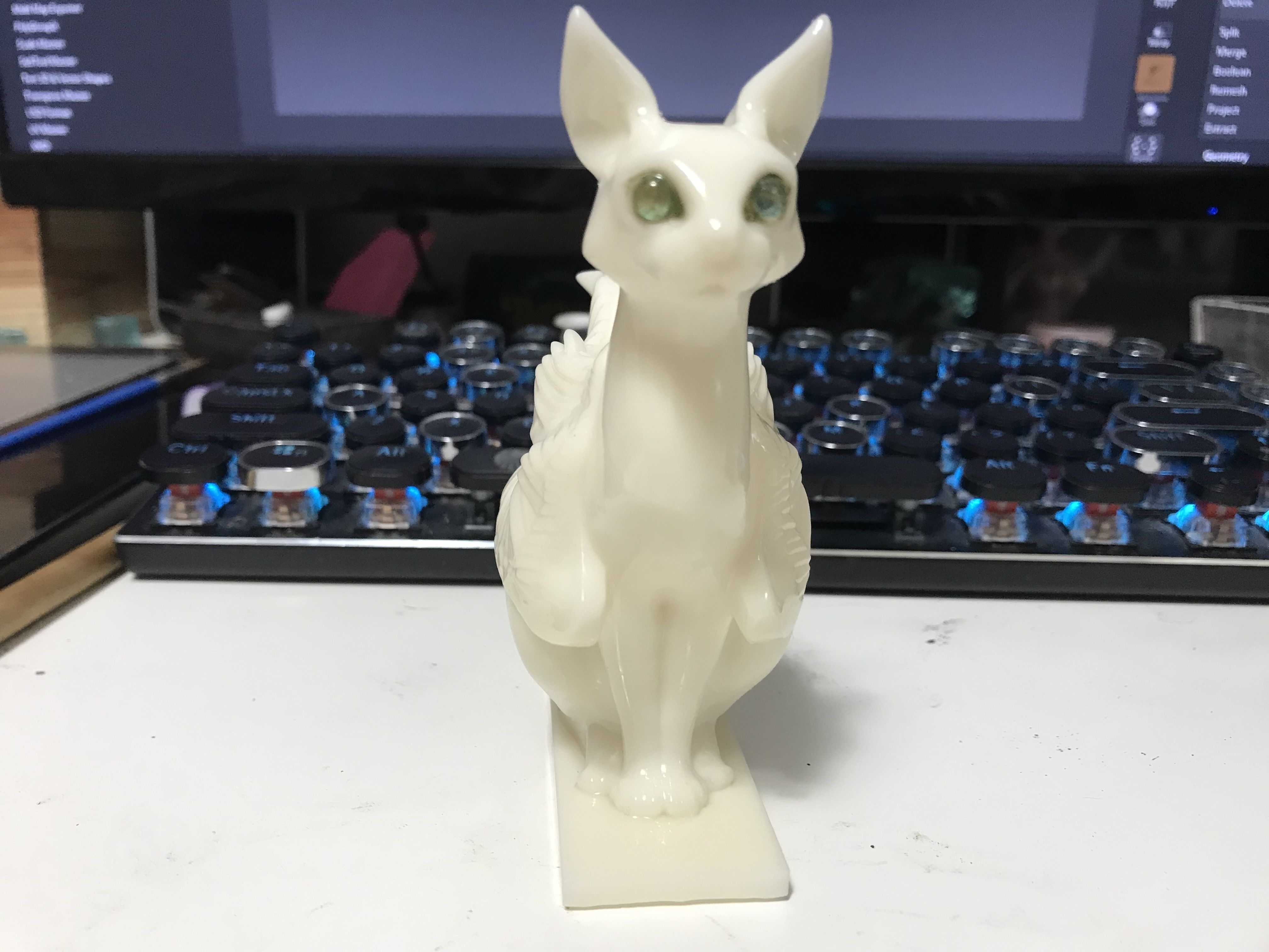 3d Print Cat Sphynx with Wings Sitting 3D model 3D printable | CGTrader