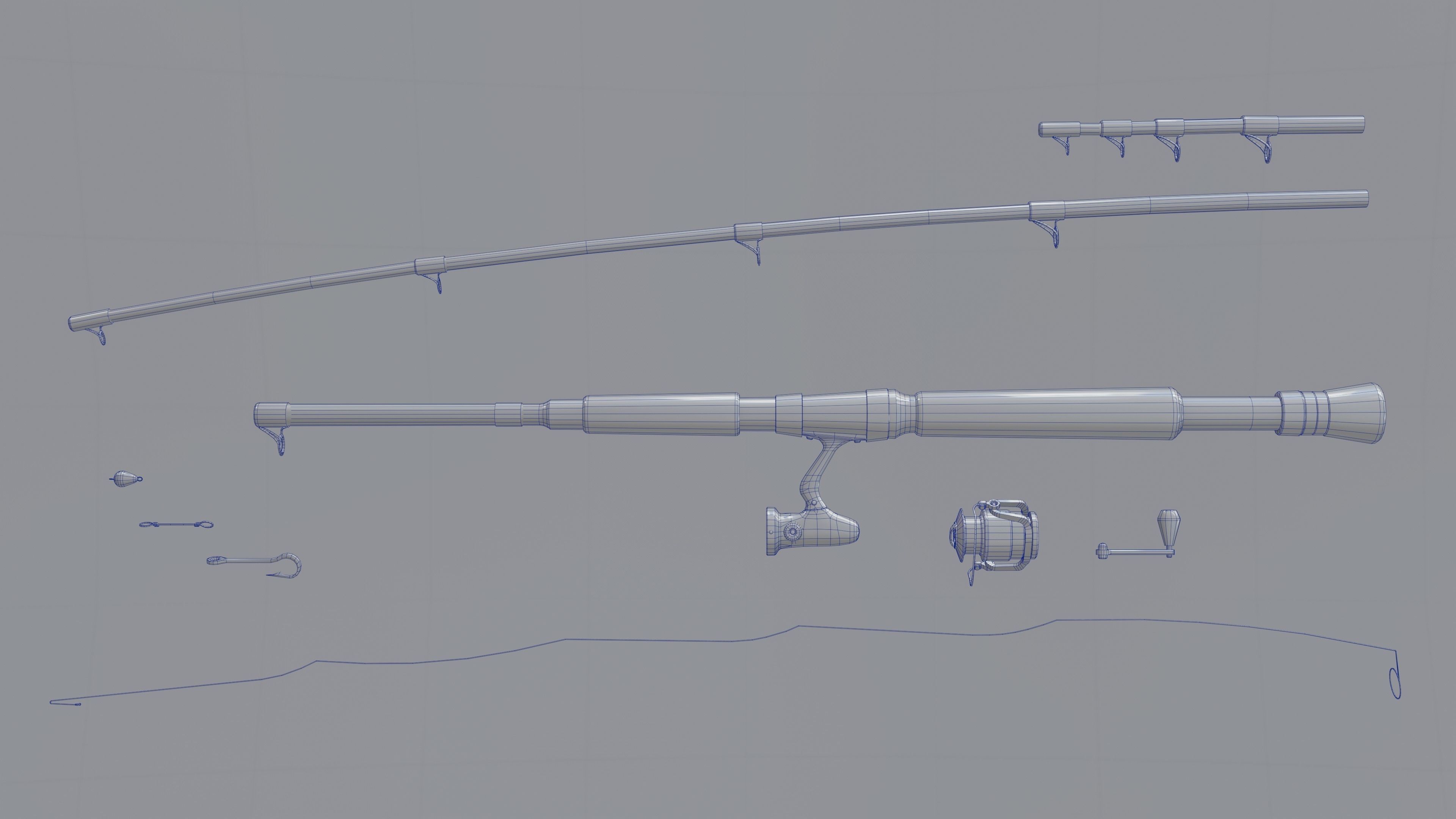 3D model Fishing rod VR / AR / low-poly | CGTrader