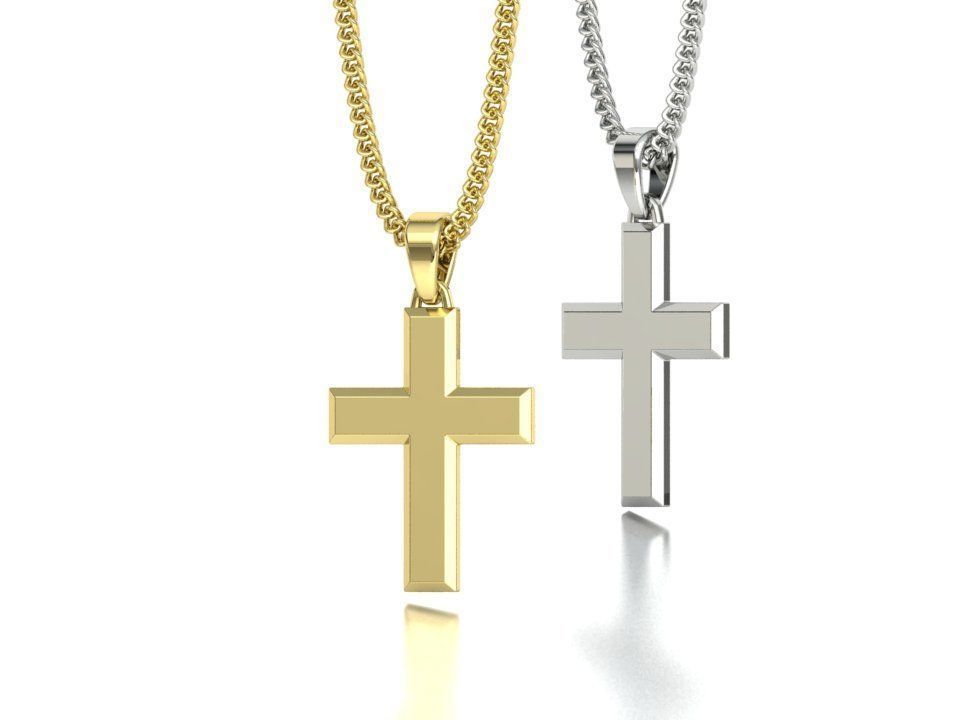 Flat Cross 30mm Flat Classic Cross 3dmodel 3D model 3D printable | CGTrader