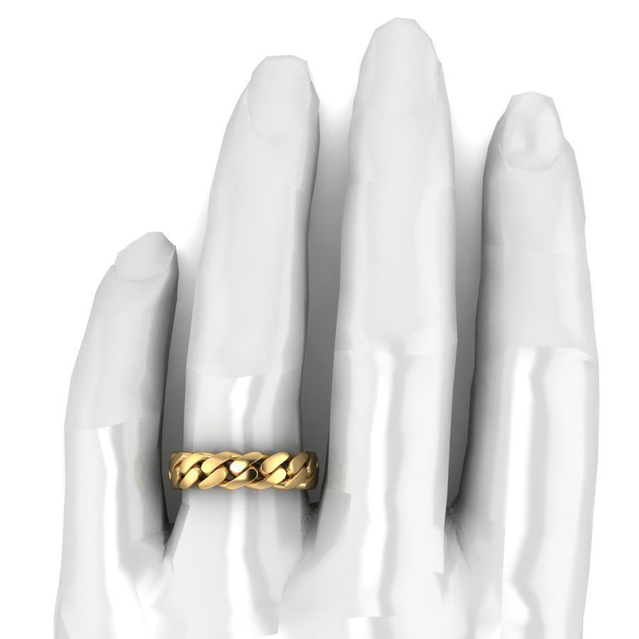 Cuban link chain ring 4 I 6 I 8 I 10 I 12 mm wide 3D Model Collection ...