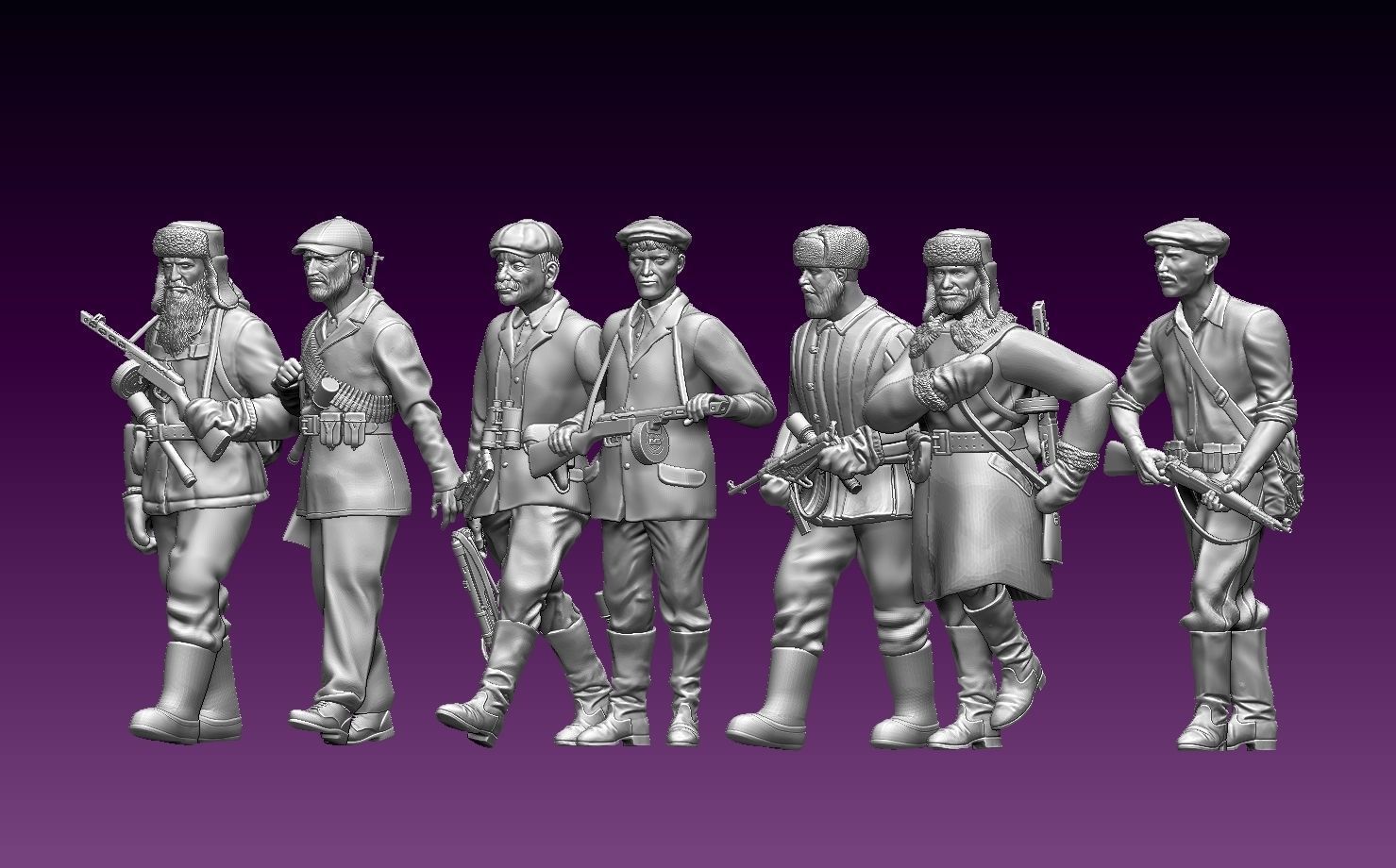 partisans russian soldiers 3D model 3D printable | CGTrader