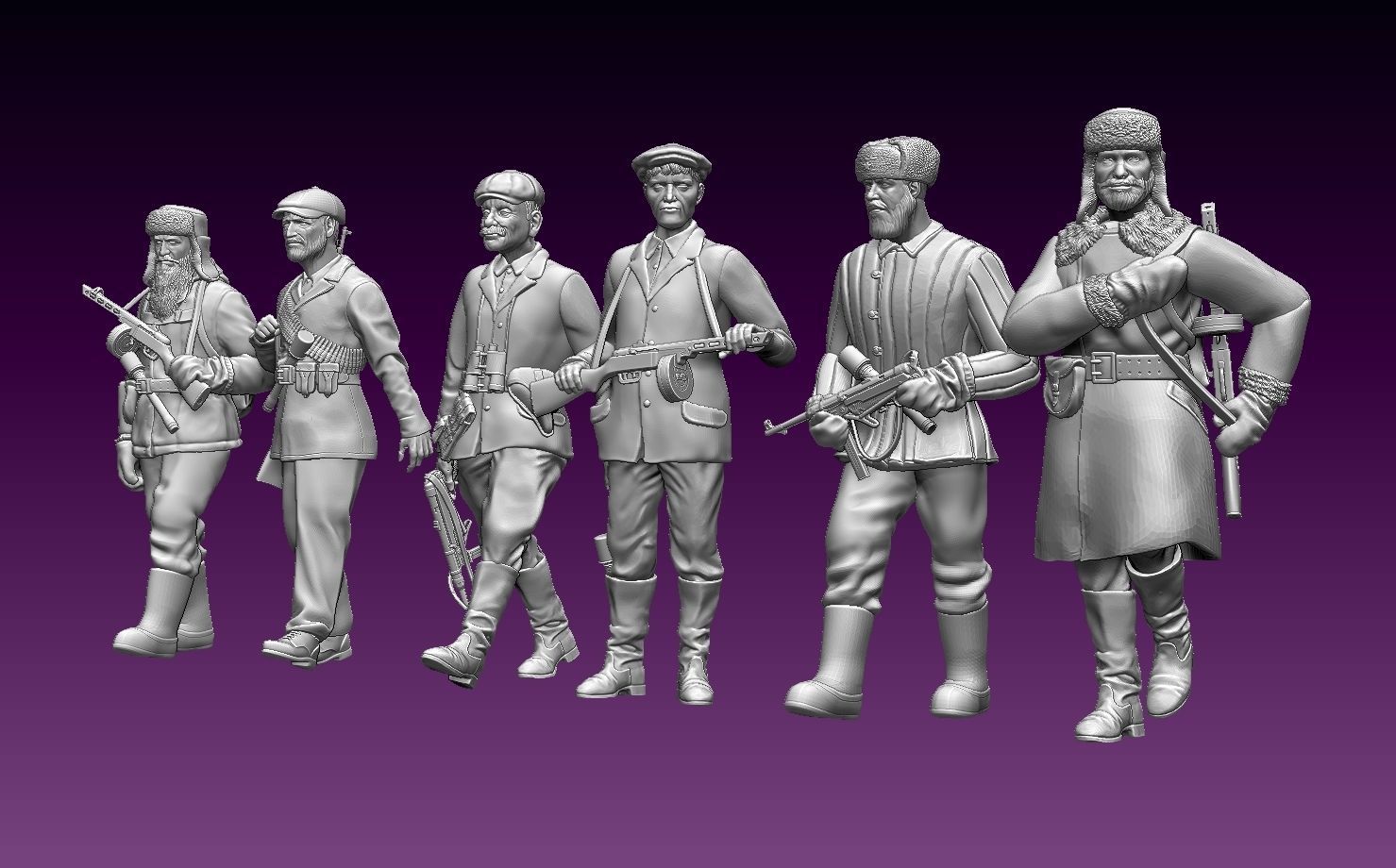 partisans russian soldiers 3D model 3D printable | CGTrader