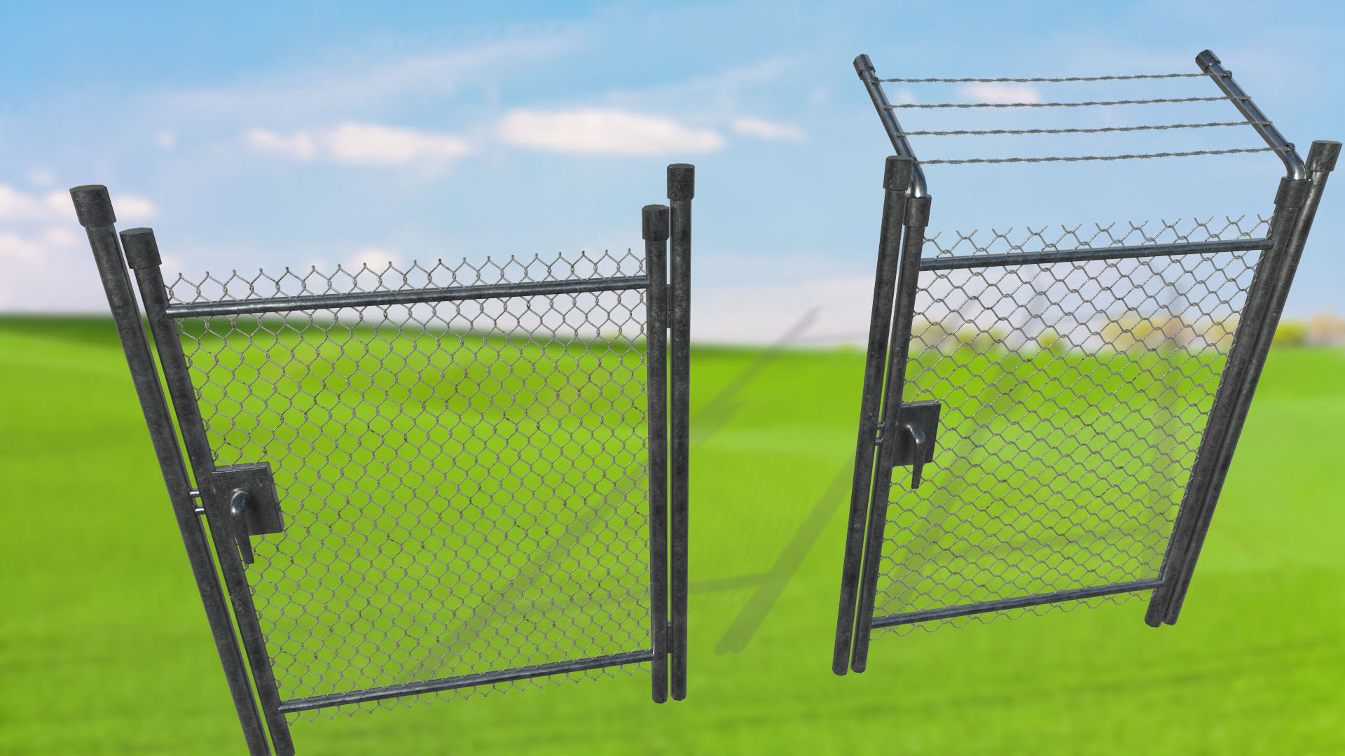 3D model Netting Mesh Fence Kit Low Poly VR / AR / low-poly | CGTrader