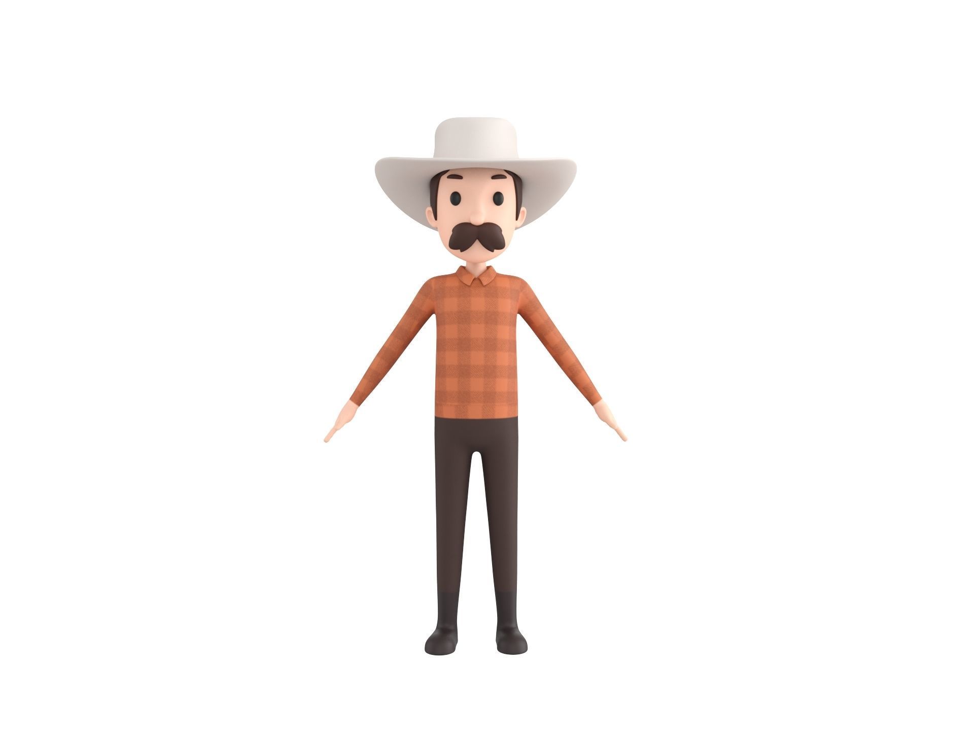 Character176 Rigged Cowboy 3D model rigged | CGTrader