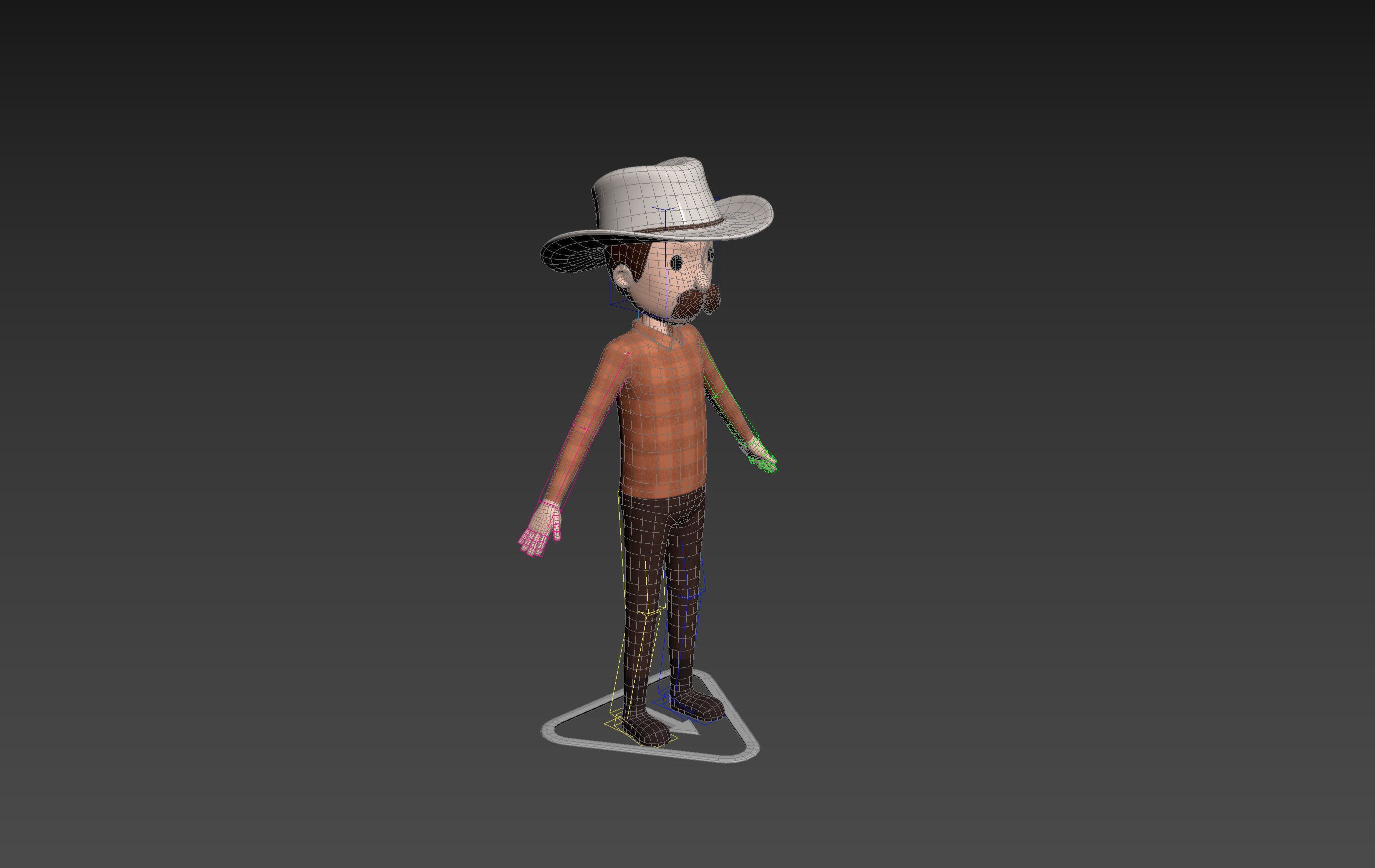 Character176 Rigged Cowboy 3D model rigged | CGTrader
