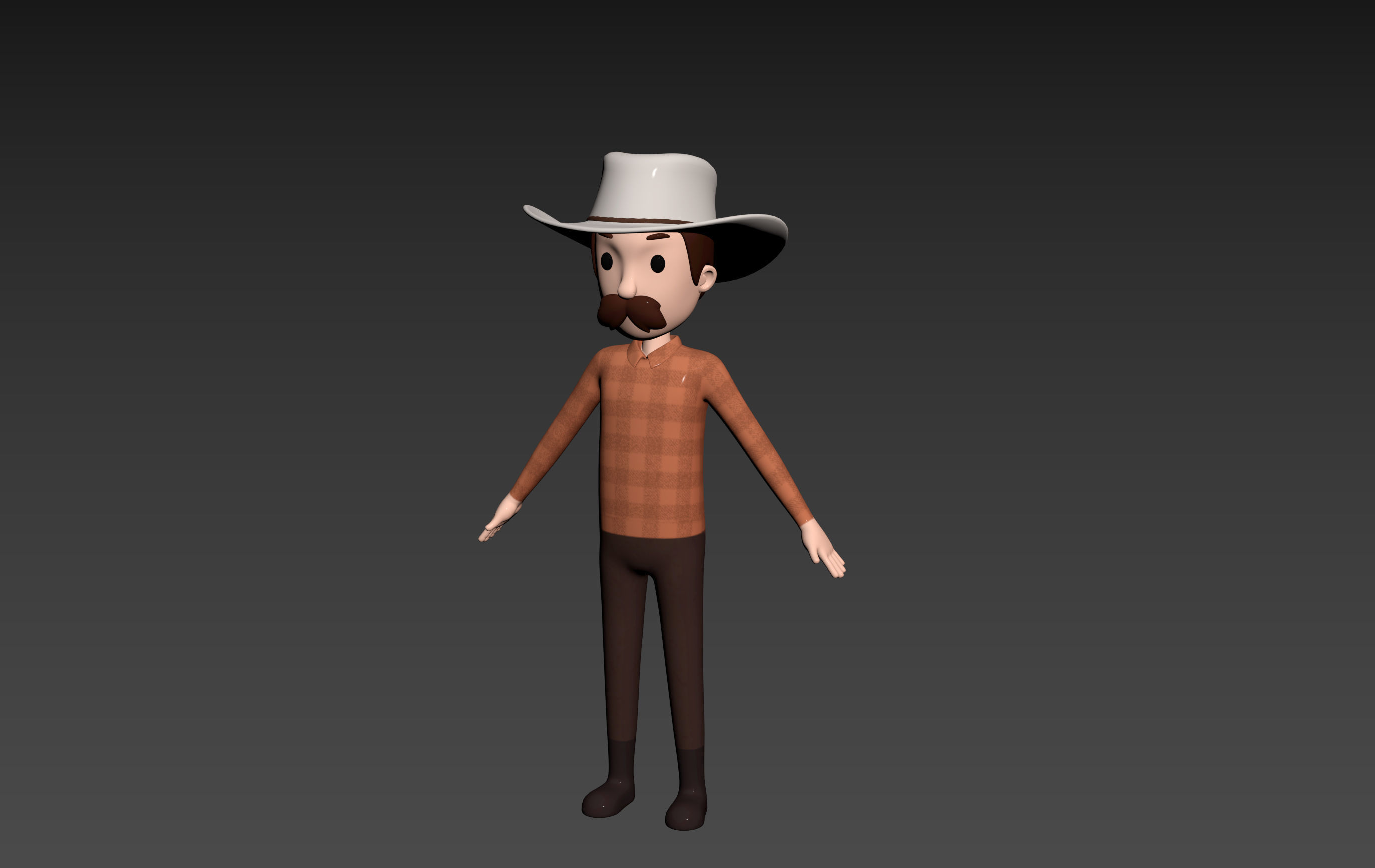 Character176 Rigged Cowboy 3D model rigged | CGTrader