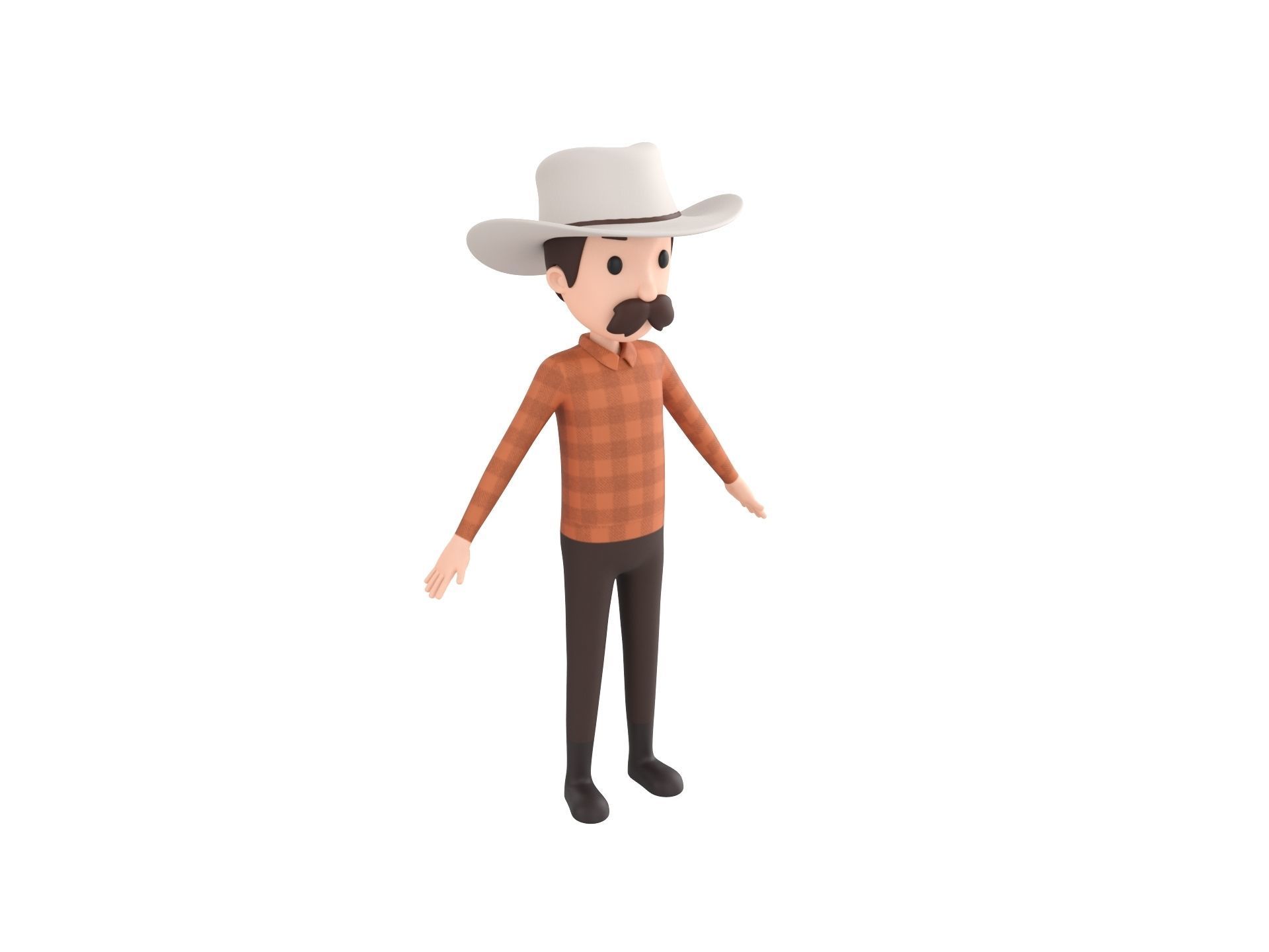 Character176 Rigged Cowboy 3D model rigged | CGTrader