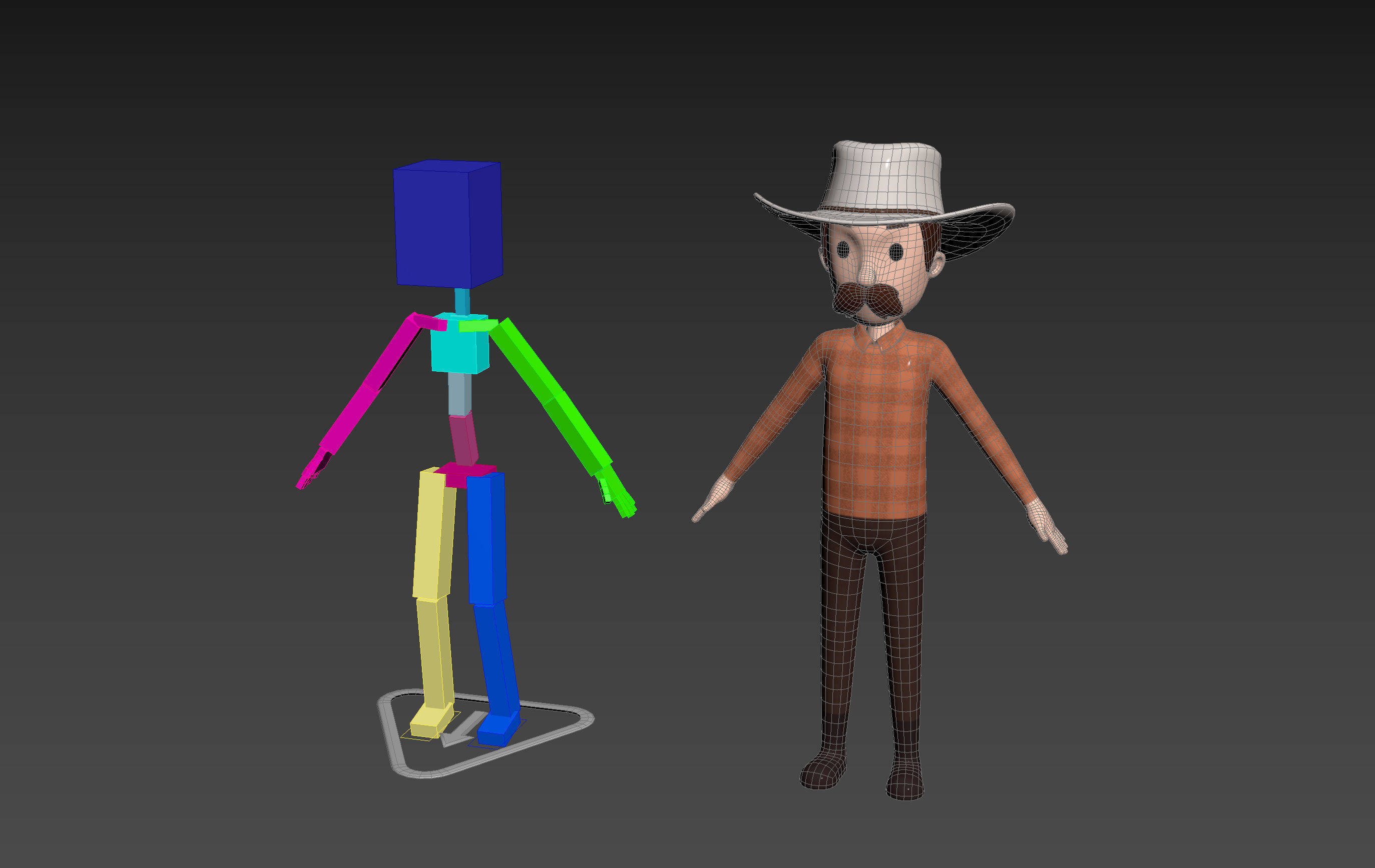 Character176 Rigged Cowboy 3D model rigged | CGTrader