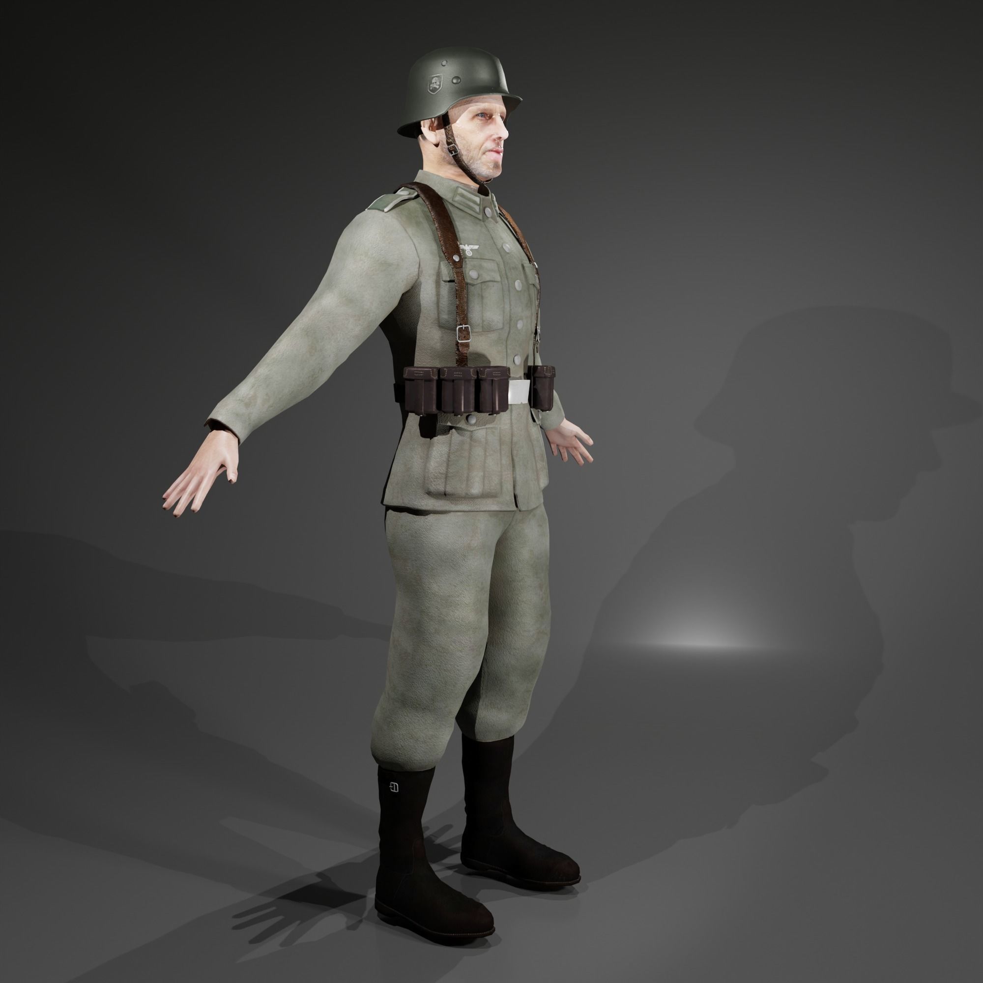 3D model German WW2 Soldier GAme Ready VR / AR / low-poly | CGTrader