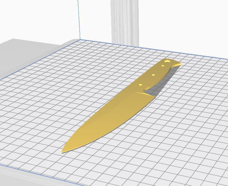 Kitchen knife model for knife makers 3D model 3D printable | CGTrader