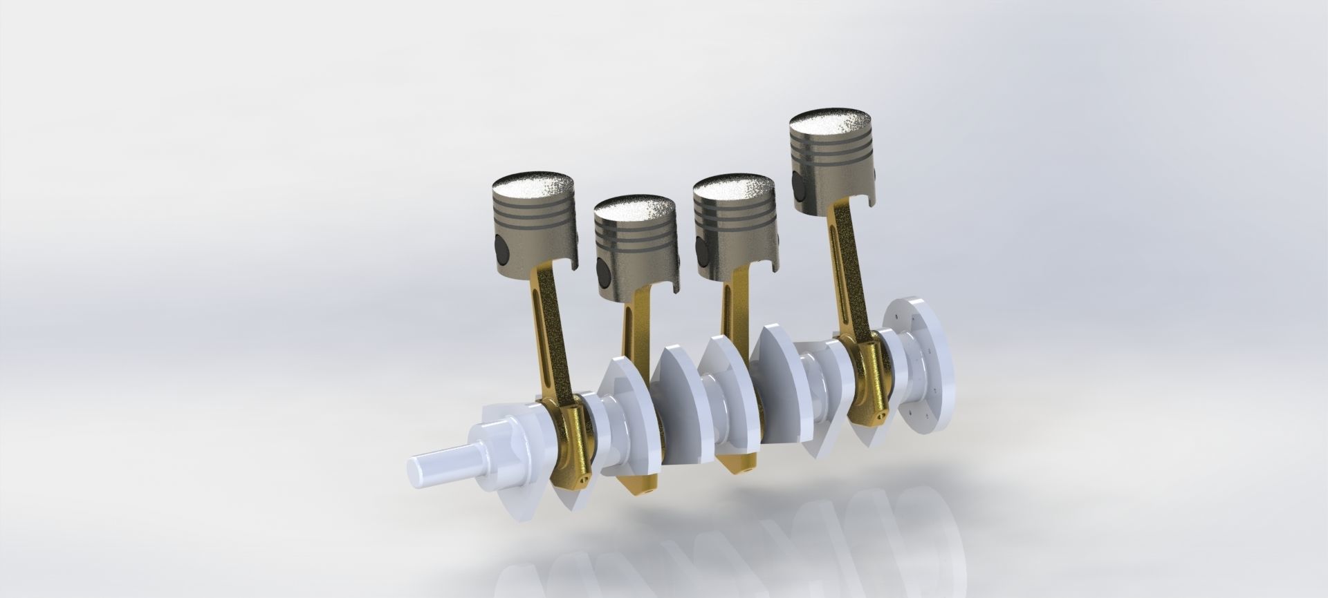 four cylinder 3D model animated | CGTrader