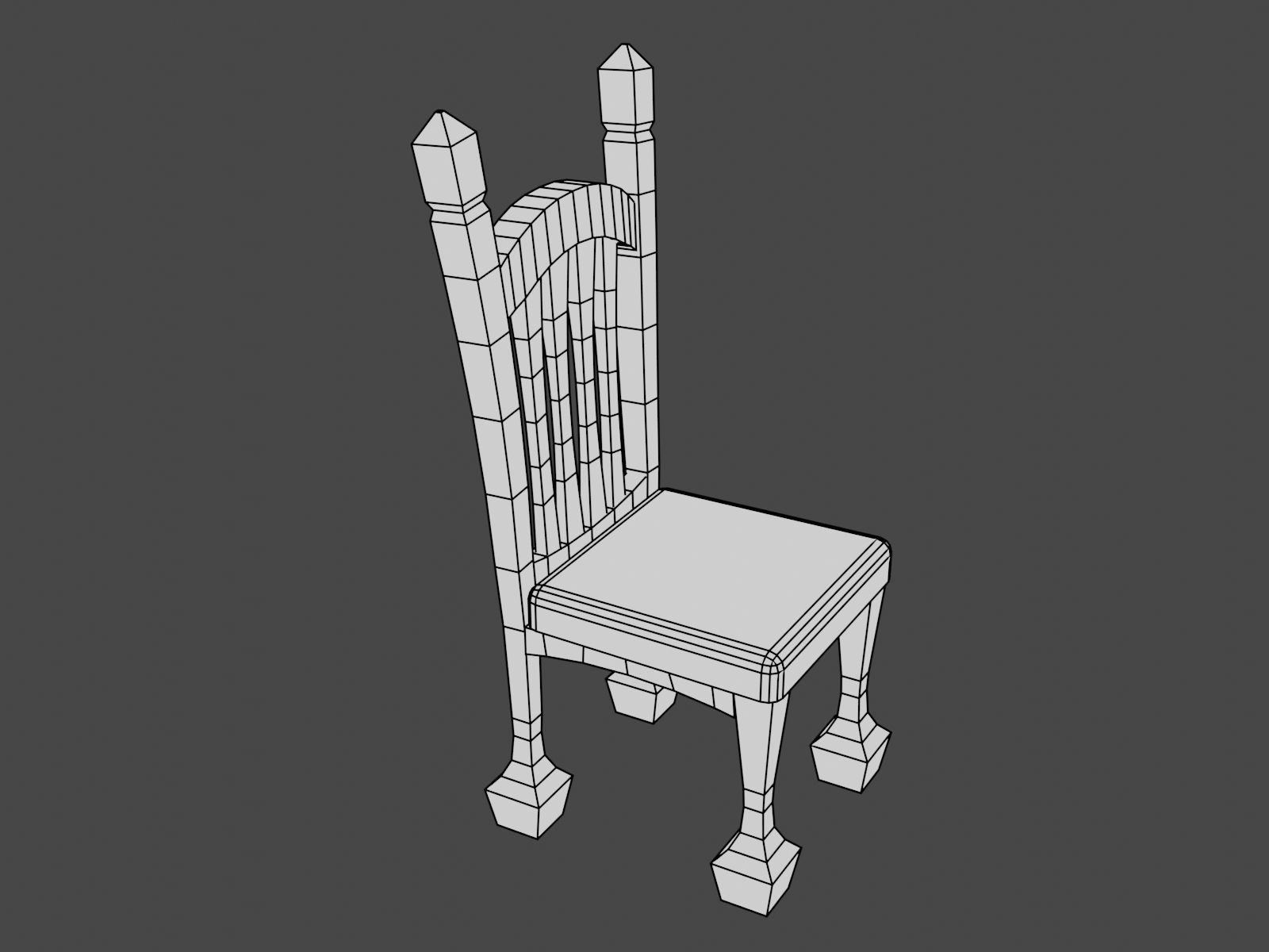 3D model Cartoon Chair Wooden Vintage VR / AR / low-poly | CGTrader