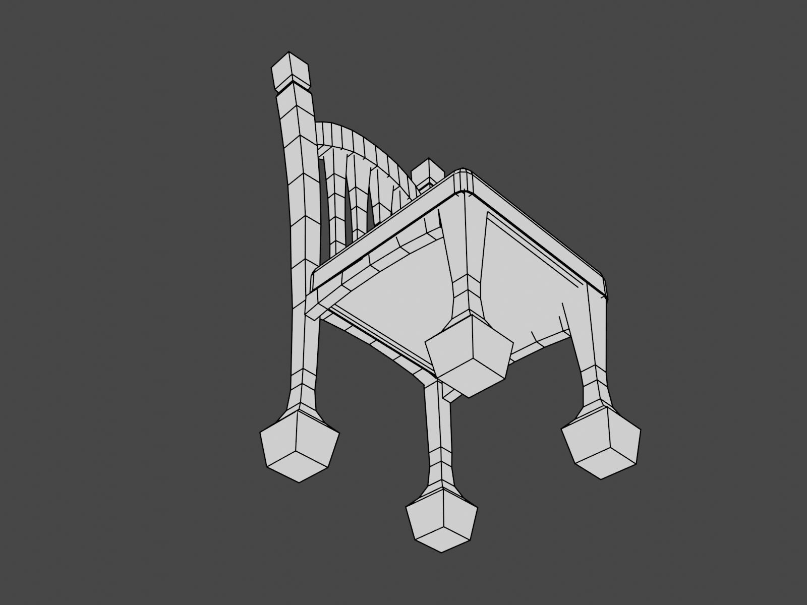 3D model Cartoon Chair Wooden Vintage VR / AR / low-poly | CGTrader