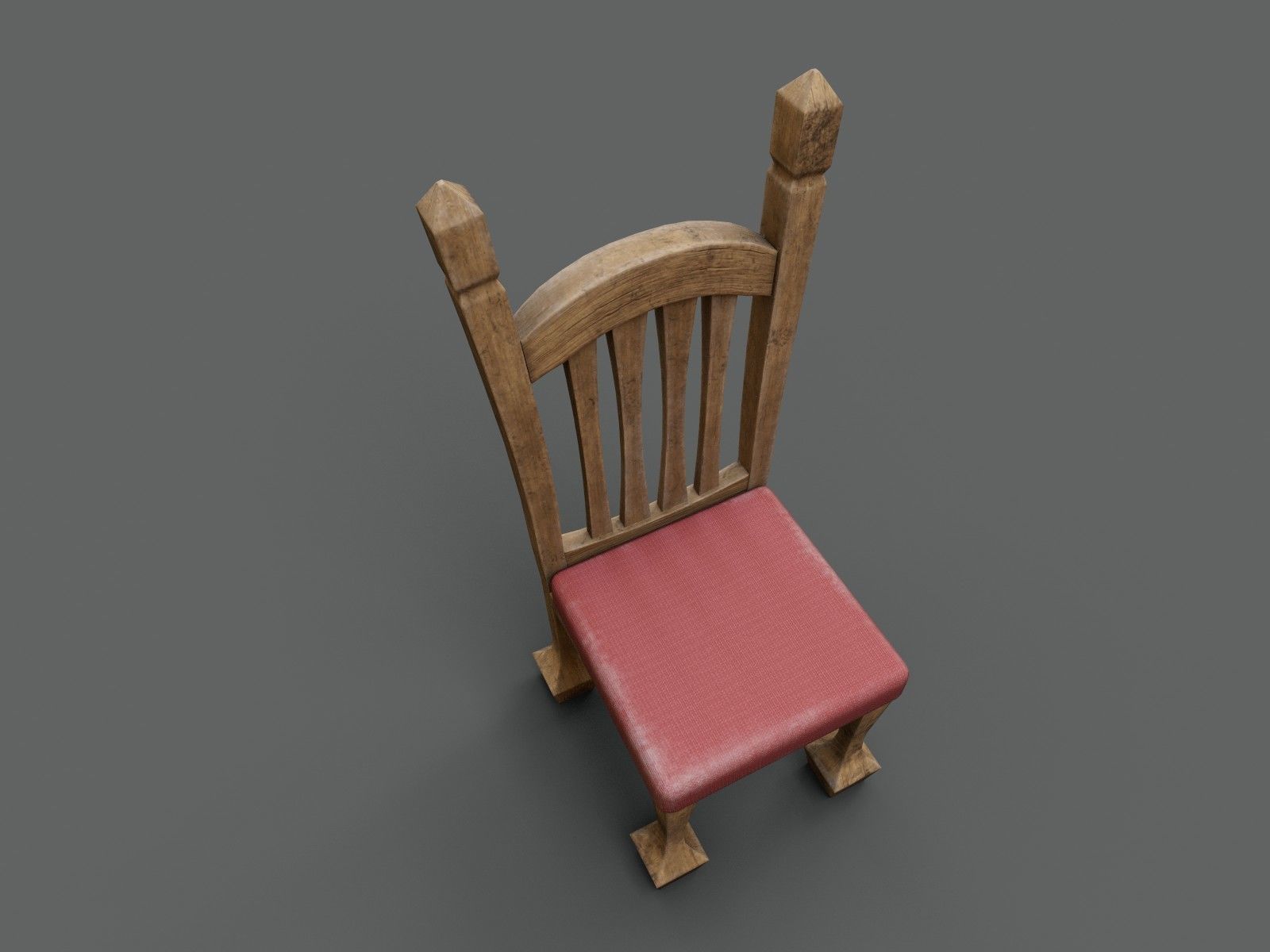 3D model Cartoon Chair Wooden Vintage VR / AR / low-poly | CGTrader