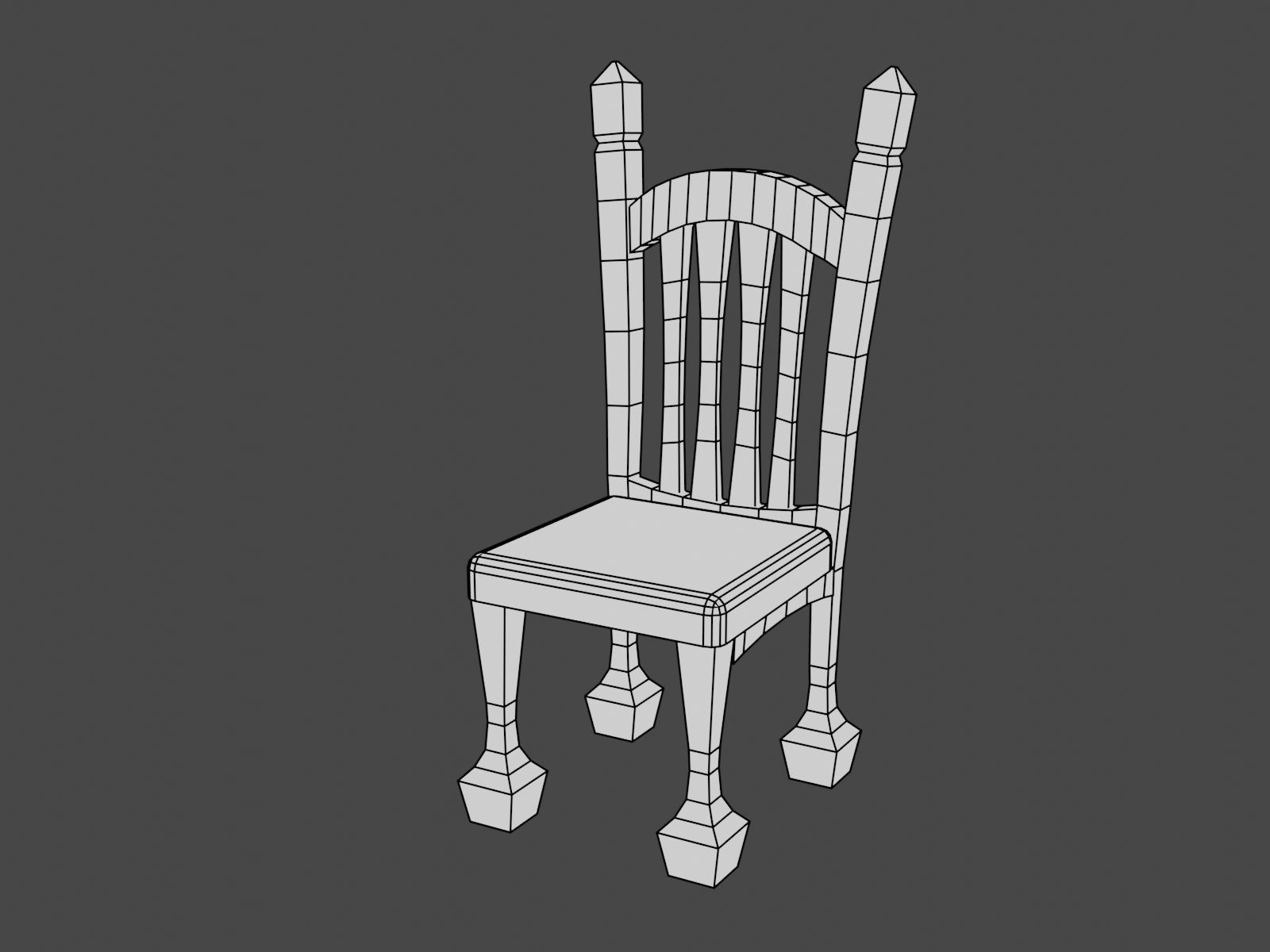 3D model Cartoon Chair Wooden Vintage VR / AR / low-poly | CGTrader