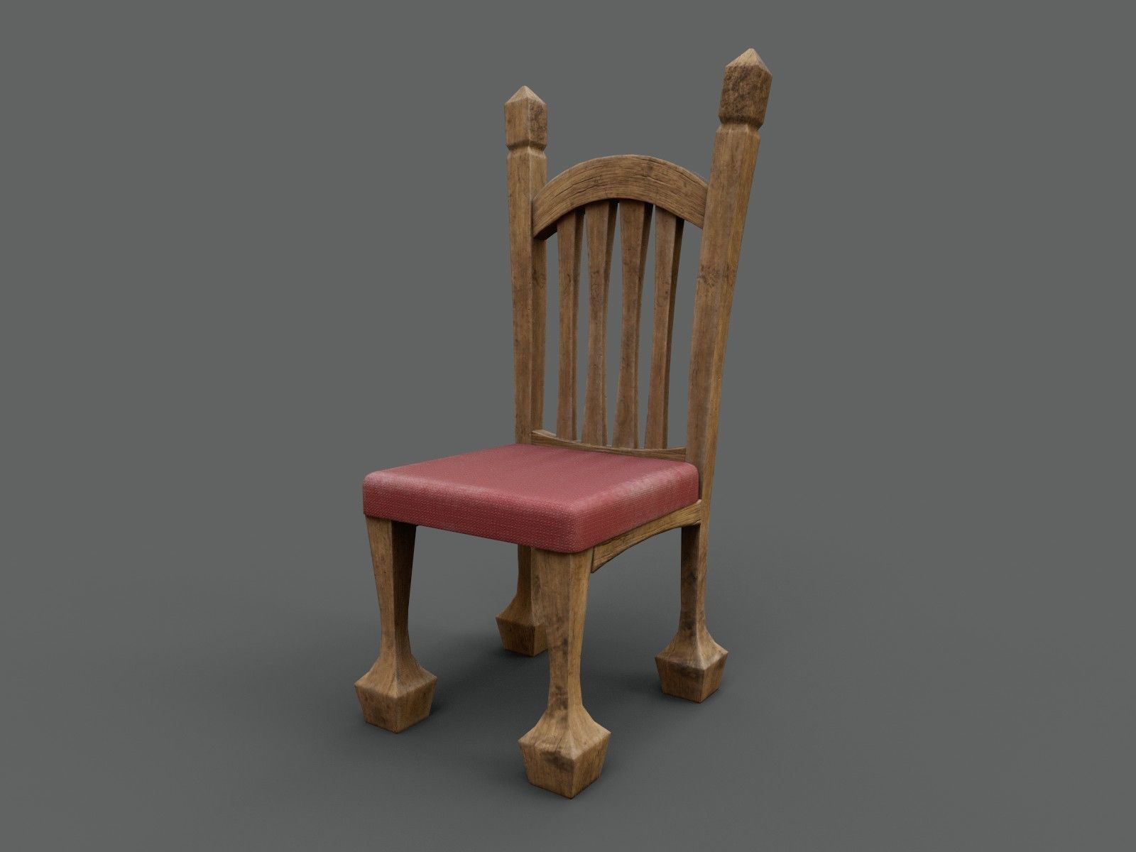 3D model Cartoon Chair Wooden Vintage VR / AR / low-poly | CGTrader