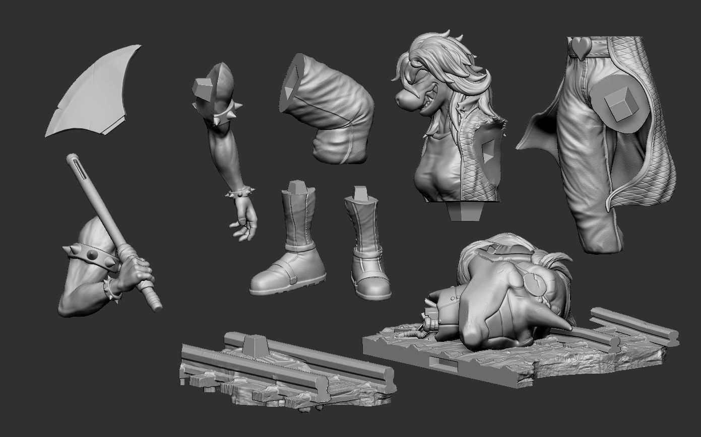 Susie - Deltarune Chapter 2 Statue 3D model 3D printable | CGTrader