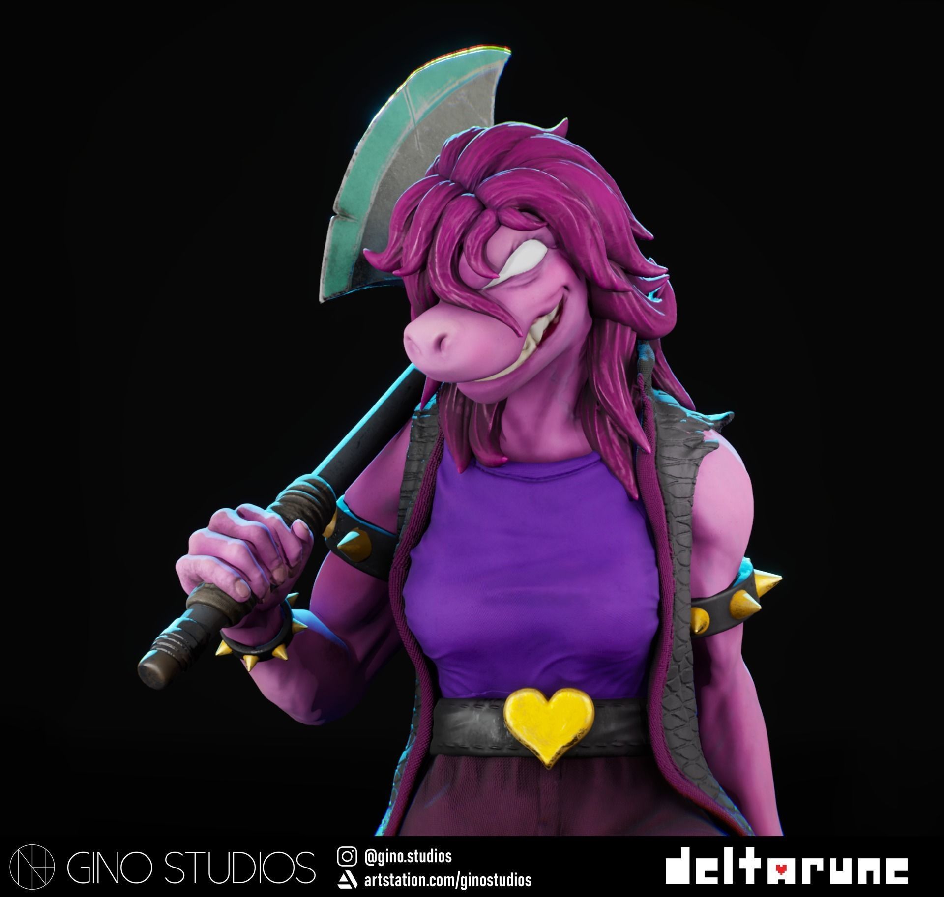 Susie - Deltarune Chapter 2 Statue 3D model 3D printable | CGTrader