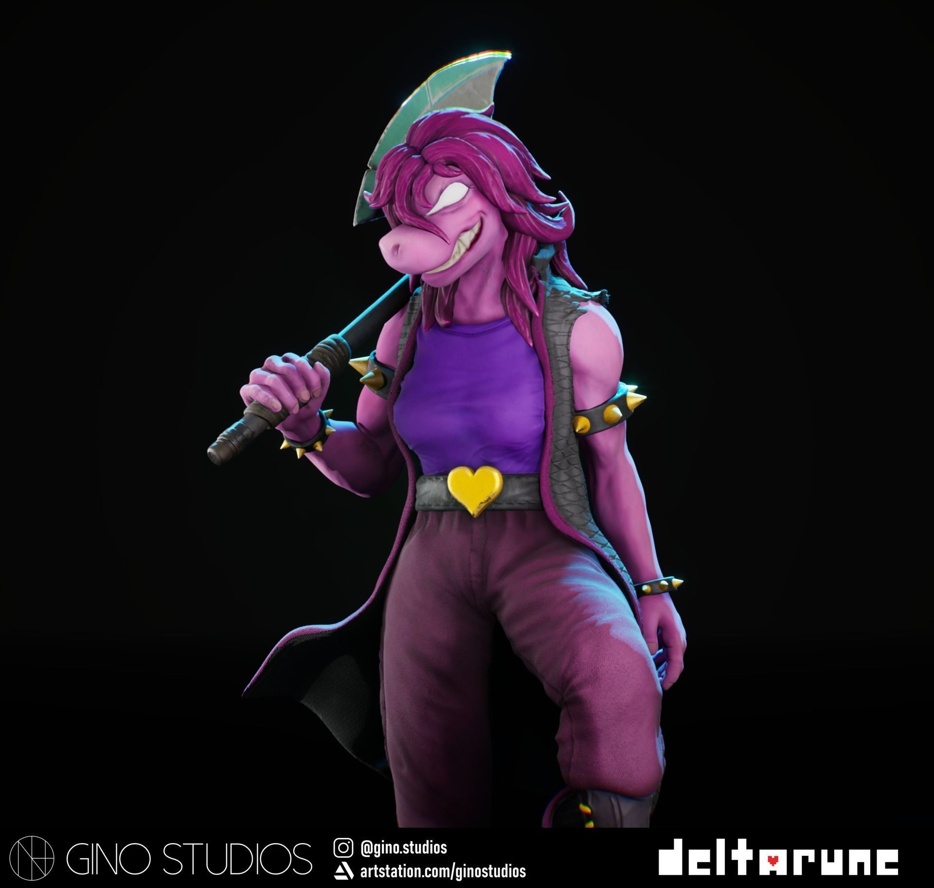 Susie - Deltarune Chapter 2 Statue 3D model 3D printable | CGTrader
