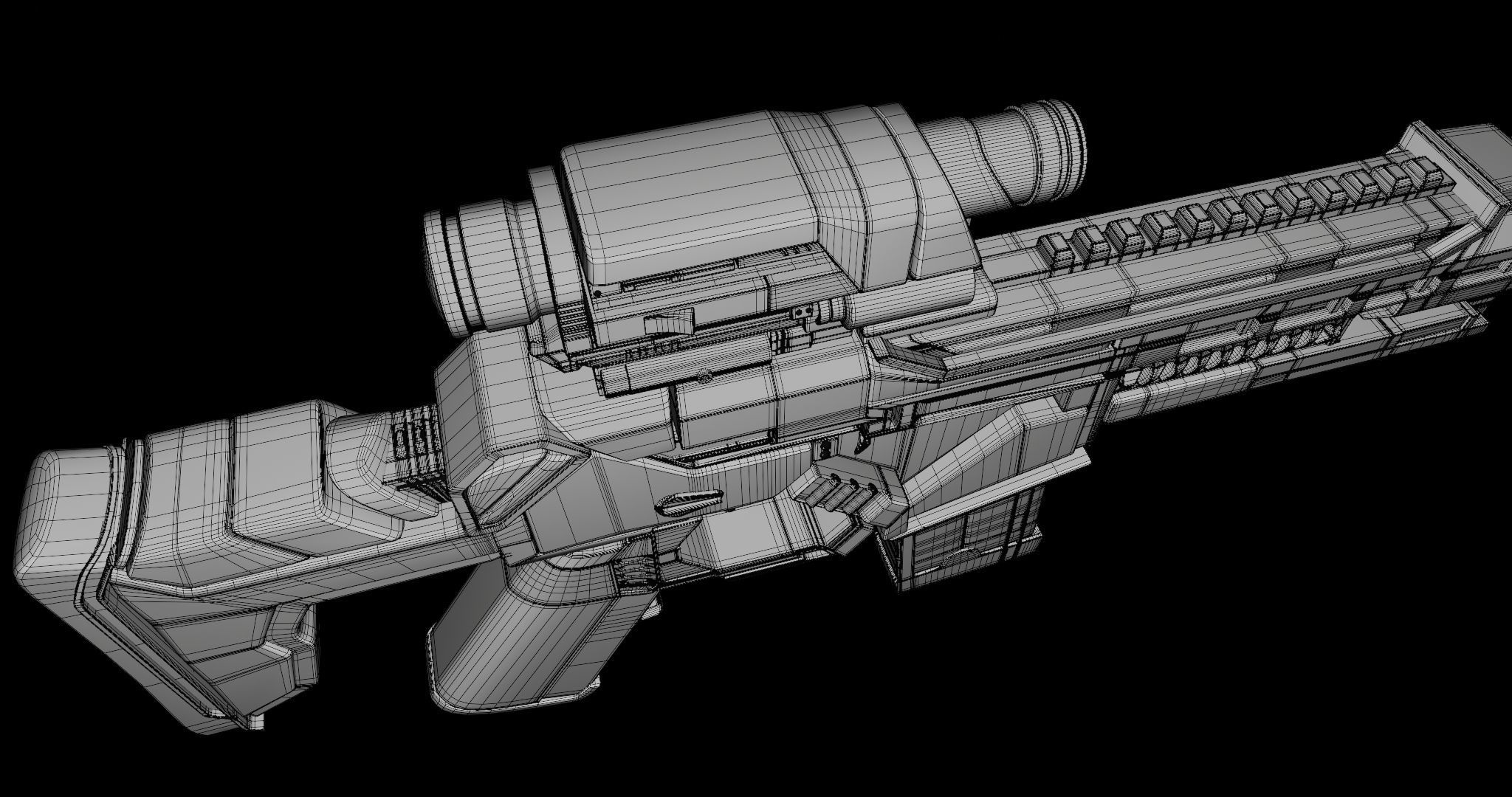 3D model Assault Rifle Gun PBR Unity UE Arnold V-ray Textures Included ...