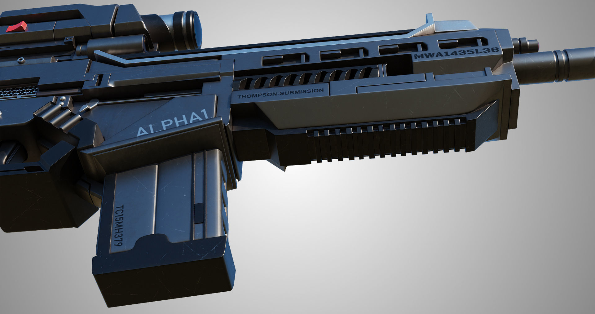 3D model Assault Rifle Gun PBR Unity UE Arnold V-ray Textures Included ...