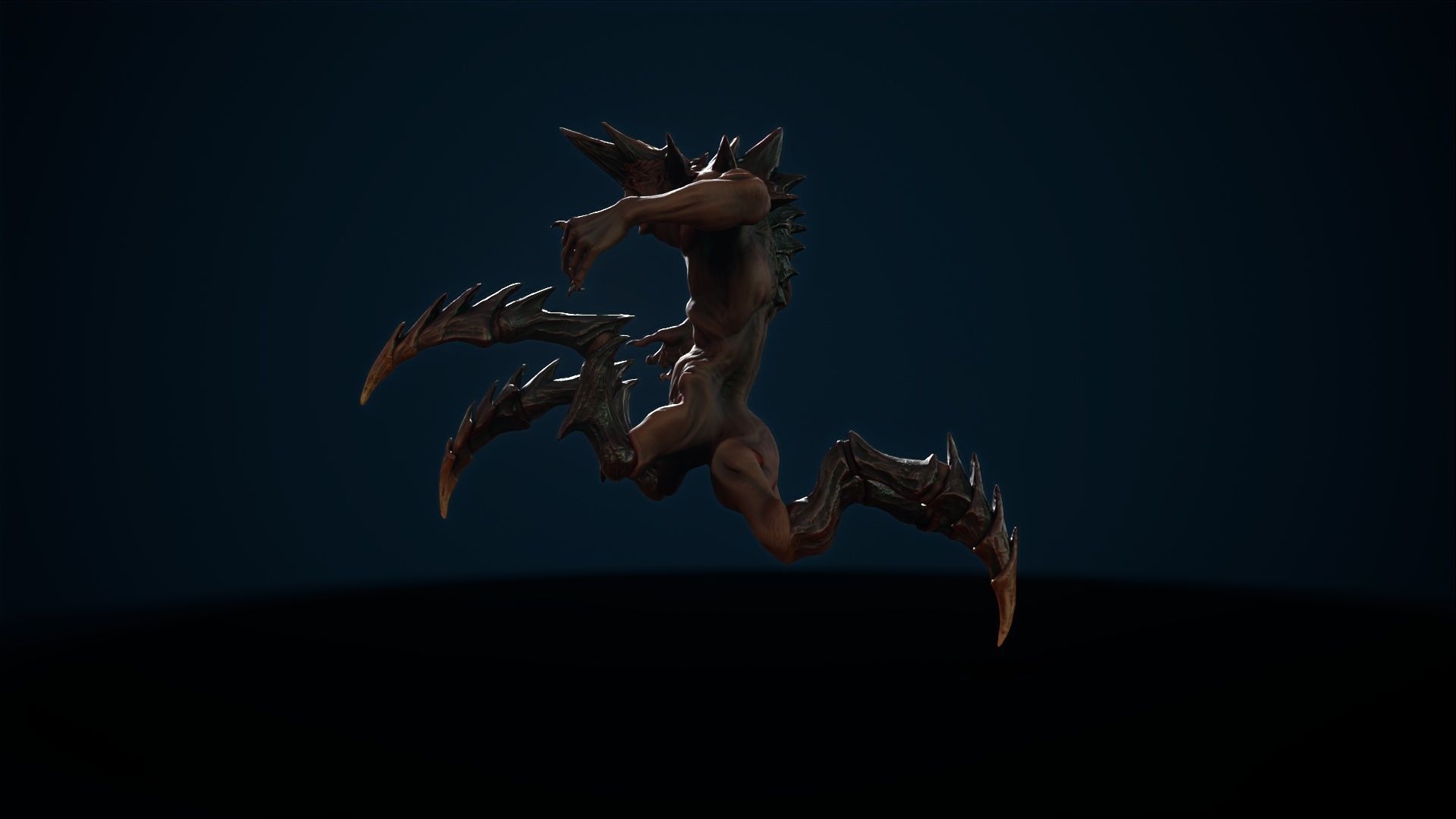Monster 1 demon with claws free VR / AR / low-poly 3D model animated ...