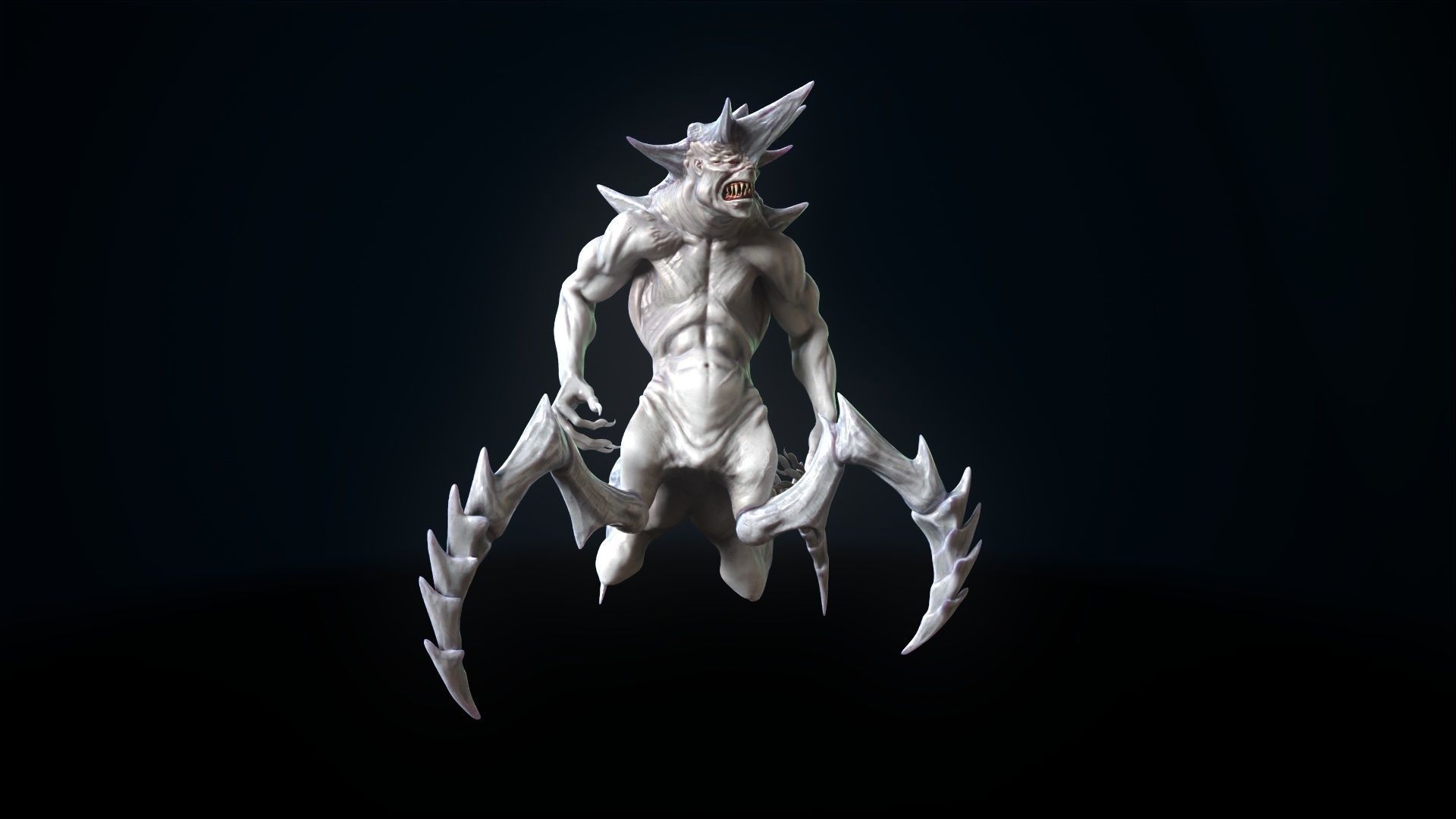 Monster 1 demon with claws free VR / AR / low-poly 3D model animated ...