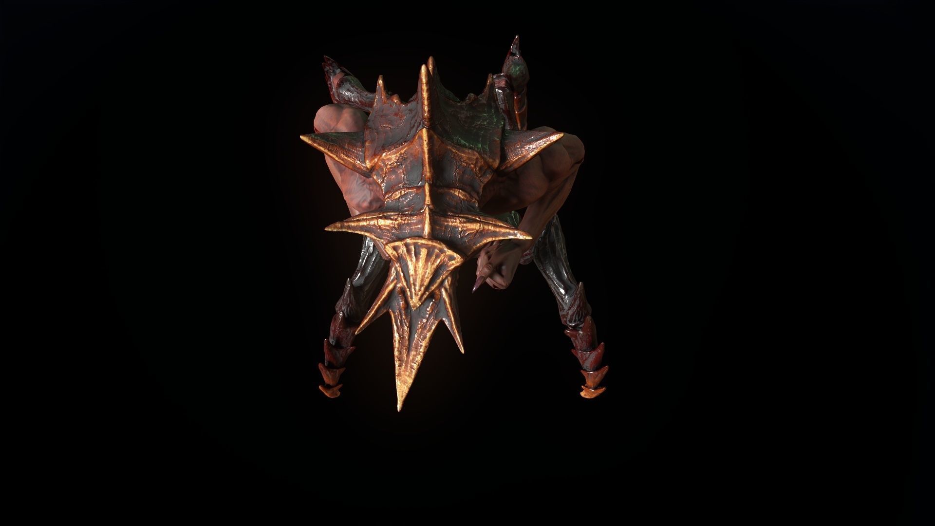 Monster 1 demon with claws free VR / AR / low-poly 3D model animated ...