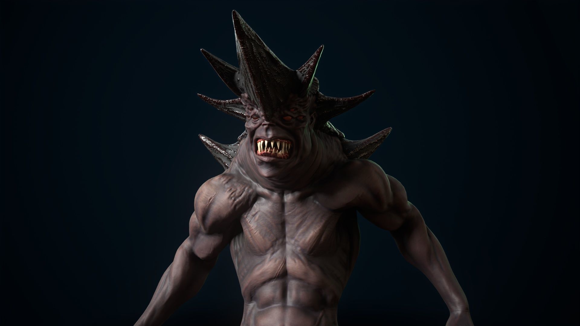 Monster 1 demon with claws free VR / AR / low-poly 3D model animated ...