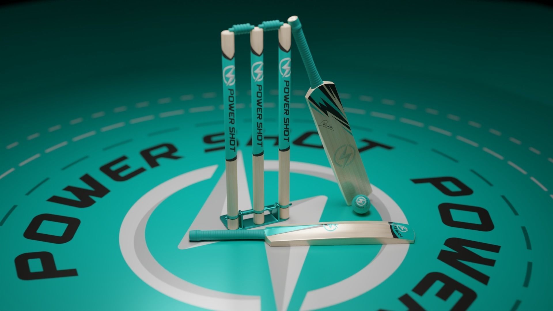 Cricket bat Wicket and Ball Low-poly 3D model 3D model | CGTrader