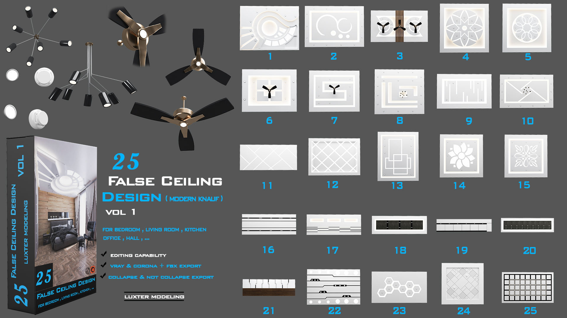 25 False Ceiling Design Modern knauf - Ceiling object Vol 1 3D model ...