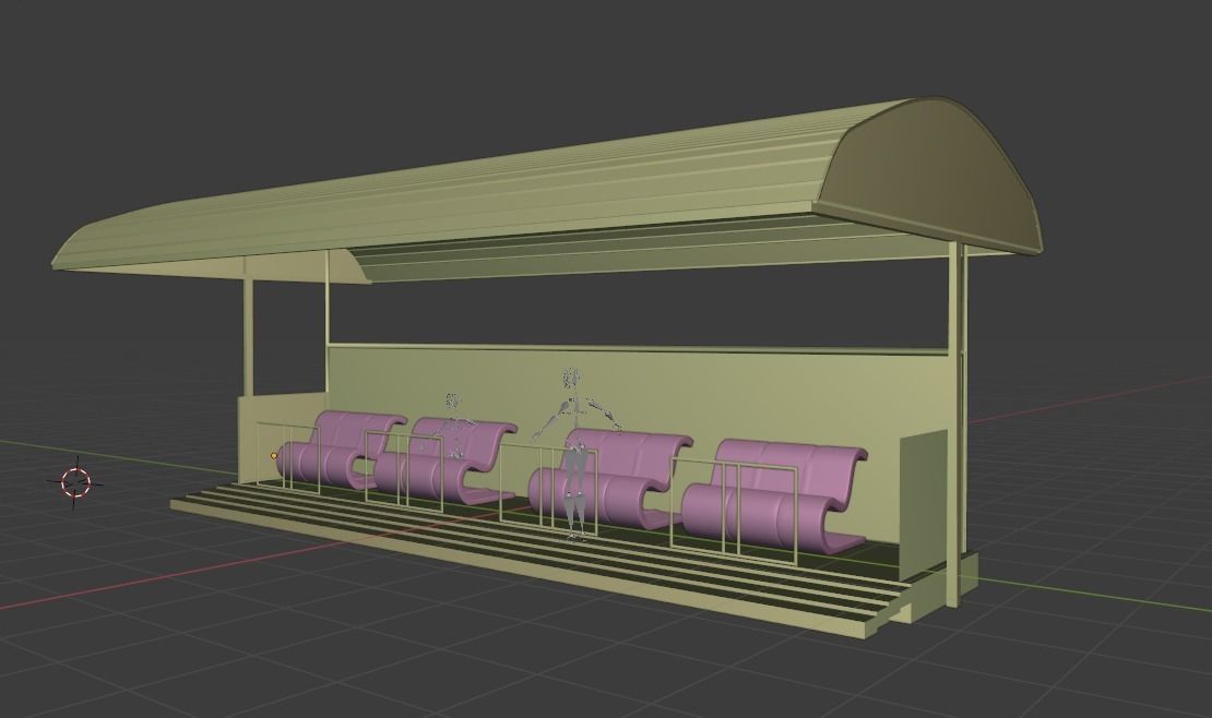 Bus-stop one free 3D model | CGTrader