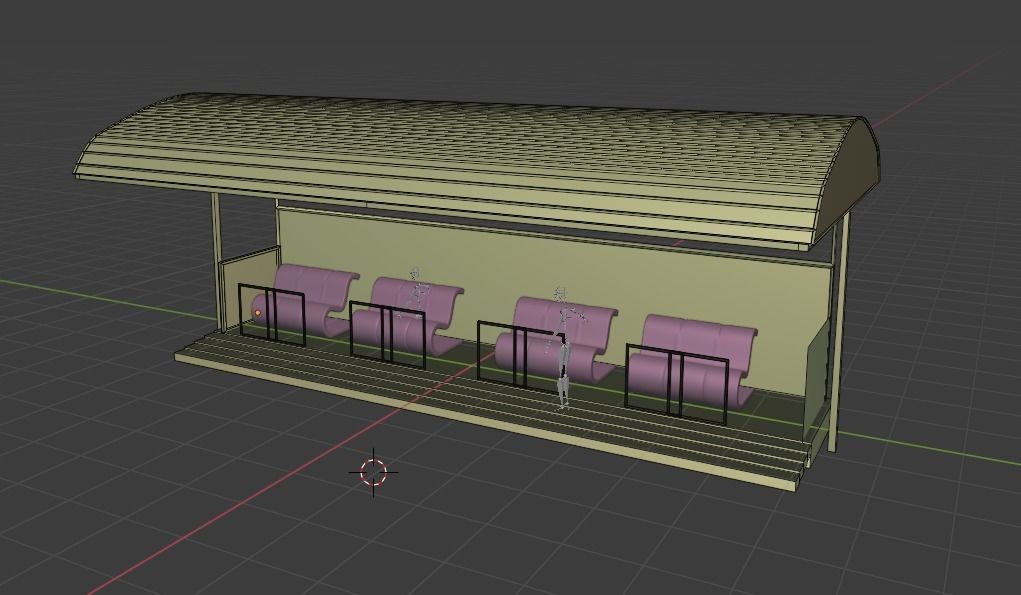 Bus-stop one free 3D model | CGTrader