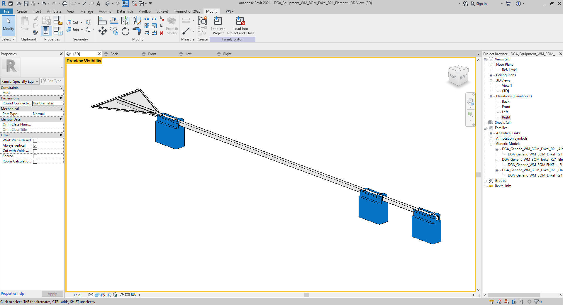 3D model Floating Pier - Revit Specialty Equipment Family VR / AR / low ...