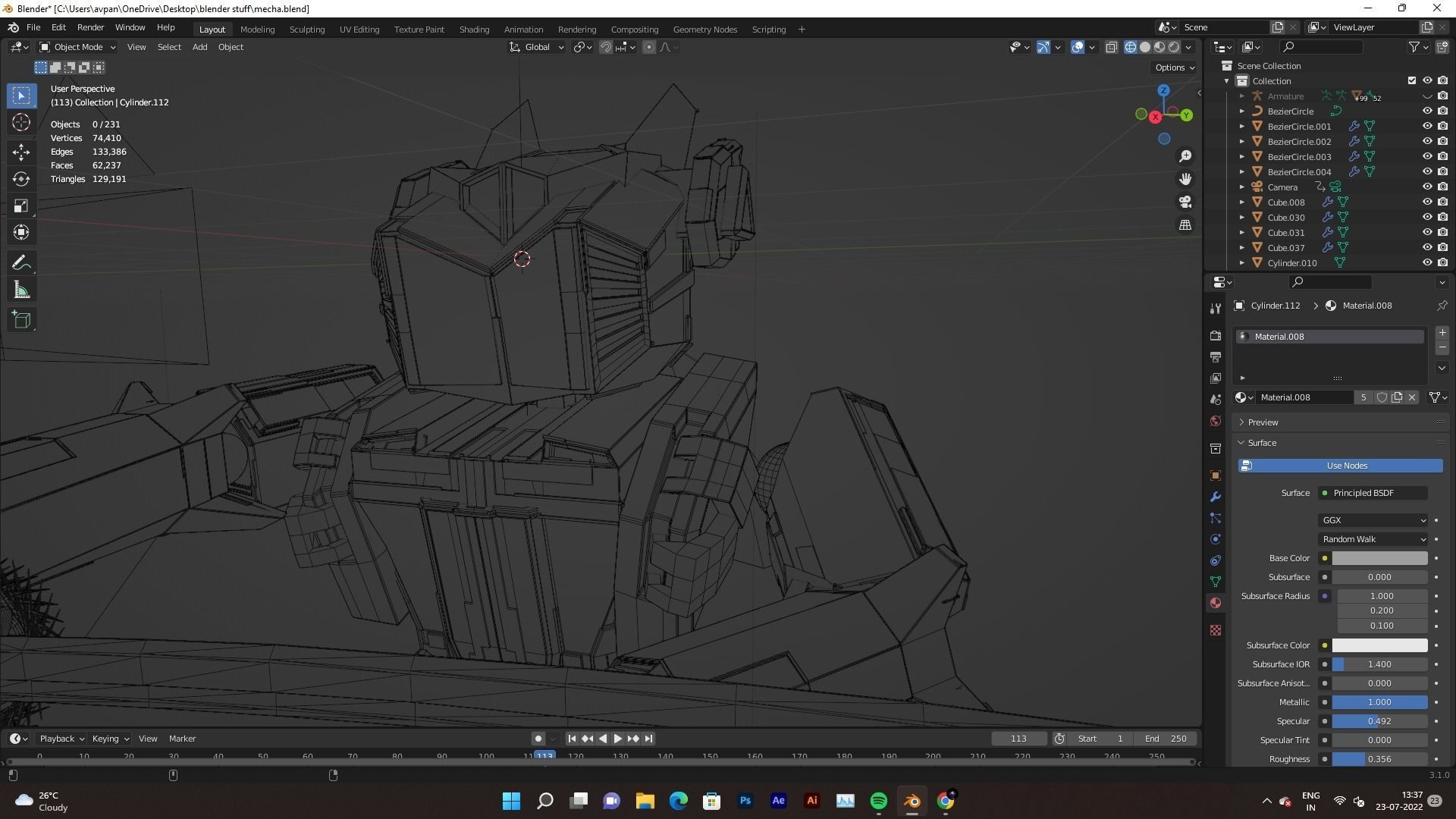 mecha figure holding sword free VR / AR / low-poly 3D model rigged ...