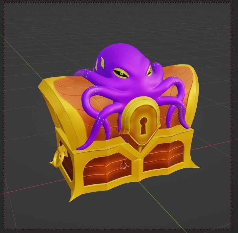3D model Octopus Treasure VR / AR / low-poly | CGTrader