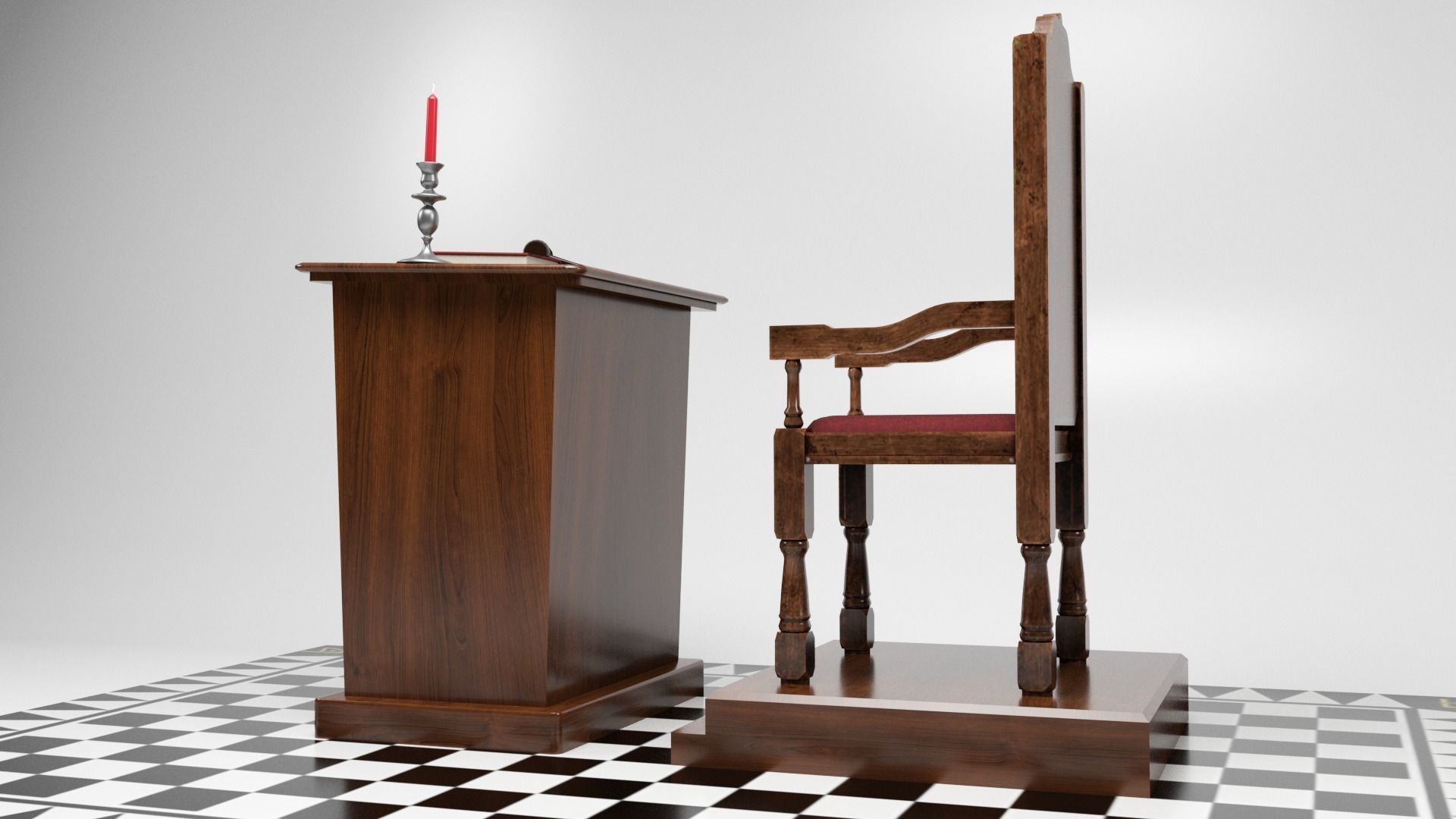 3D model Masonic Furniture 1 VR / AR / low-poly | CGTrader
