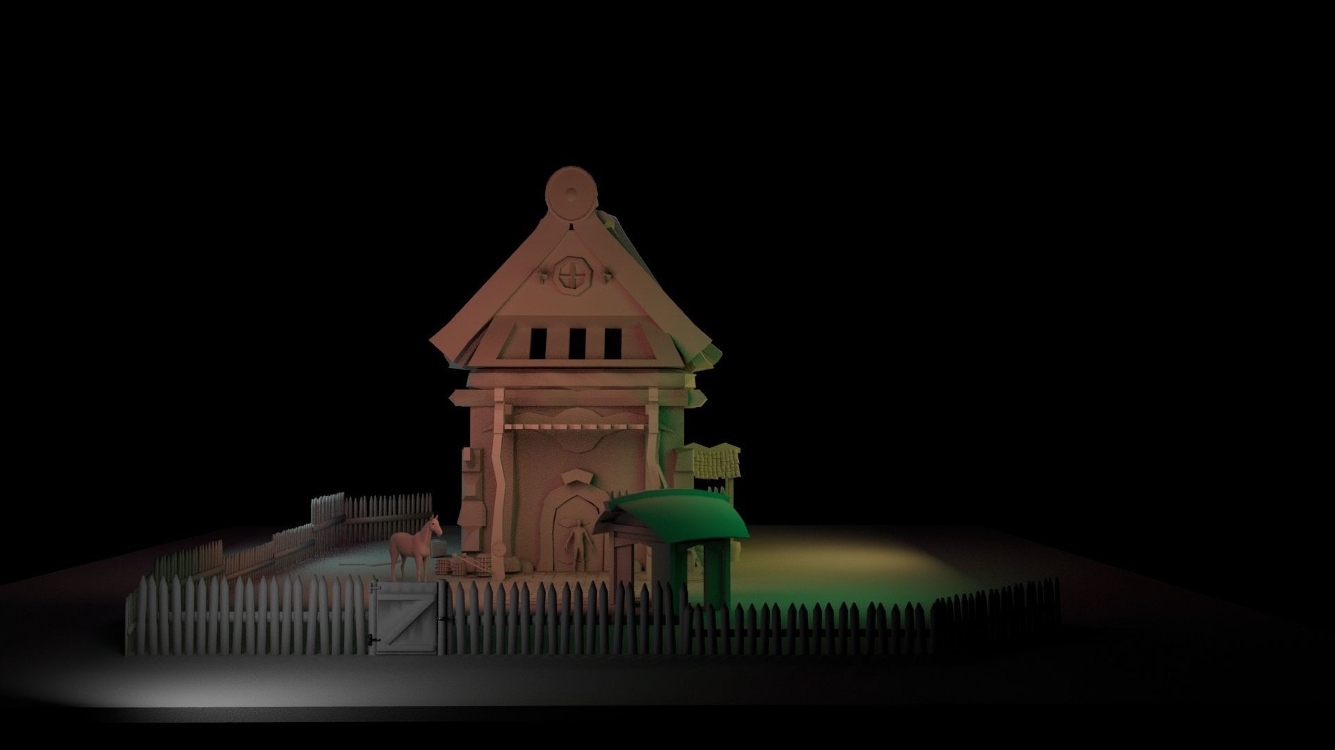 3D model 03Game model haunted house VR / AR / low-poly | CGTrader
