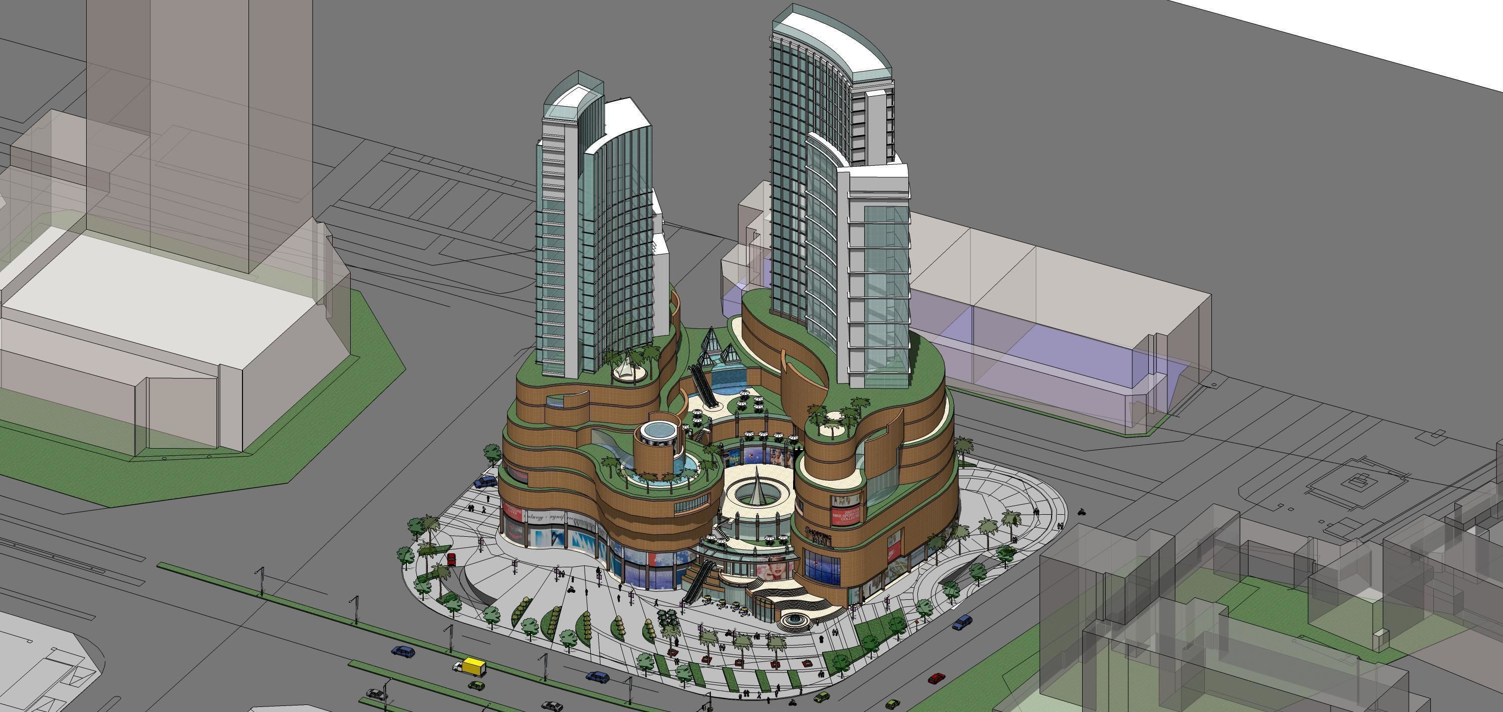 Sketchup Commercial Complex 185 3D model | CGTrader