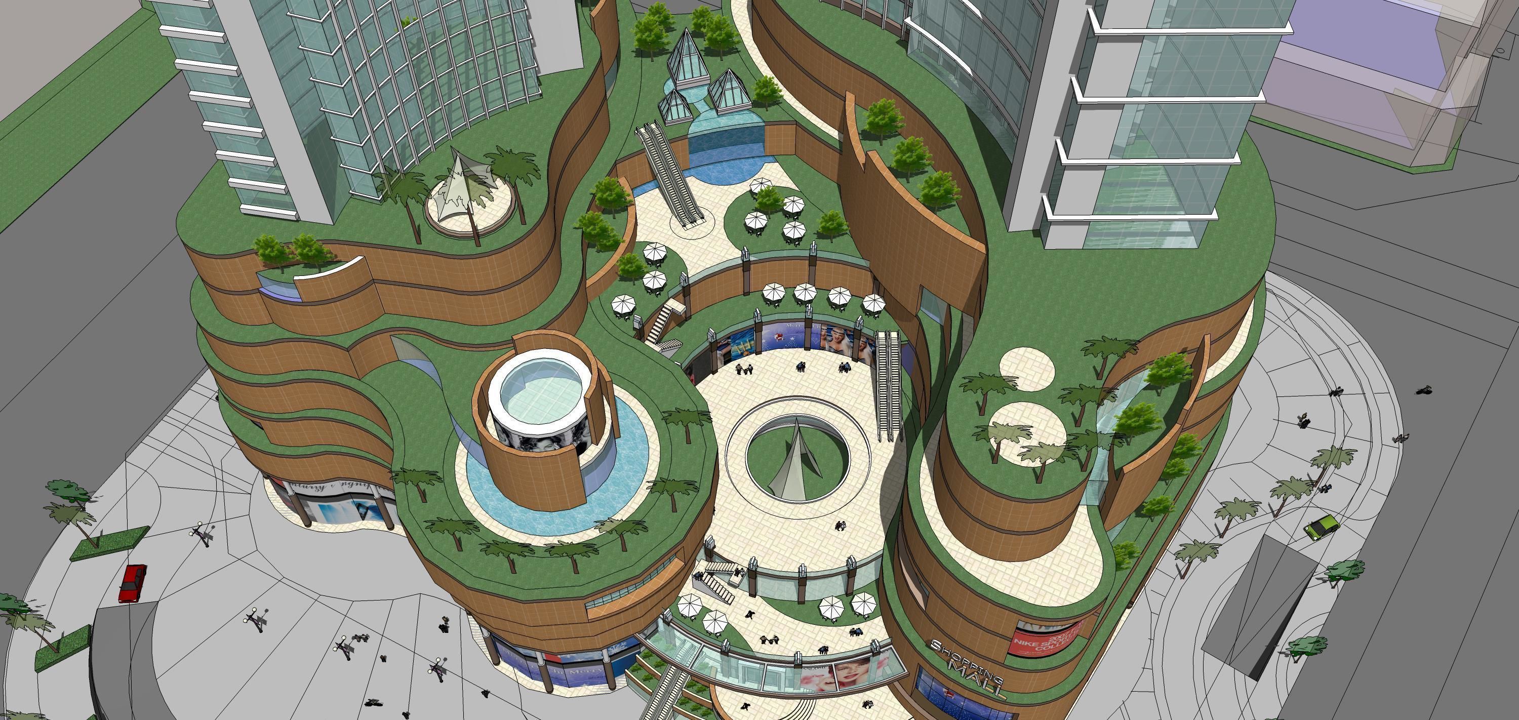 Sketchup Commercial Complex 185 3D model | CGTrader