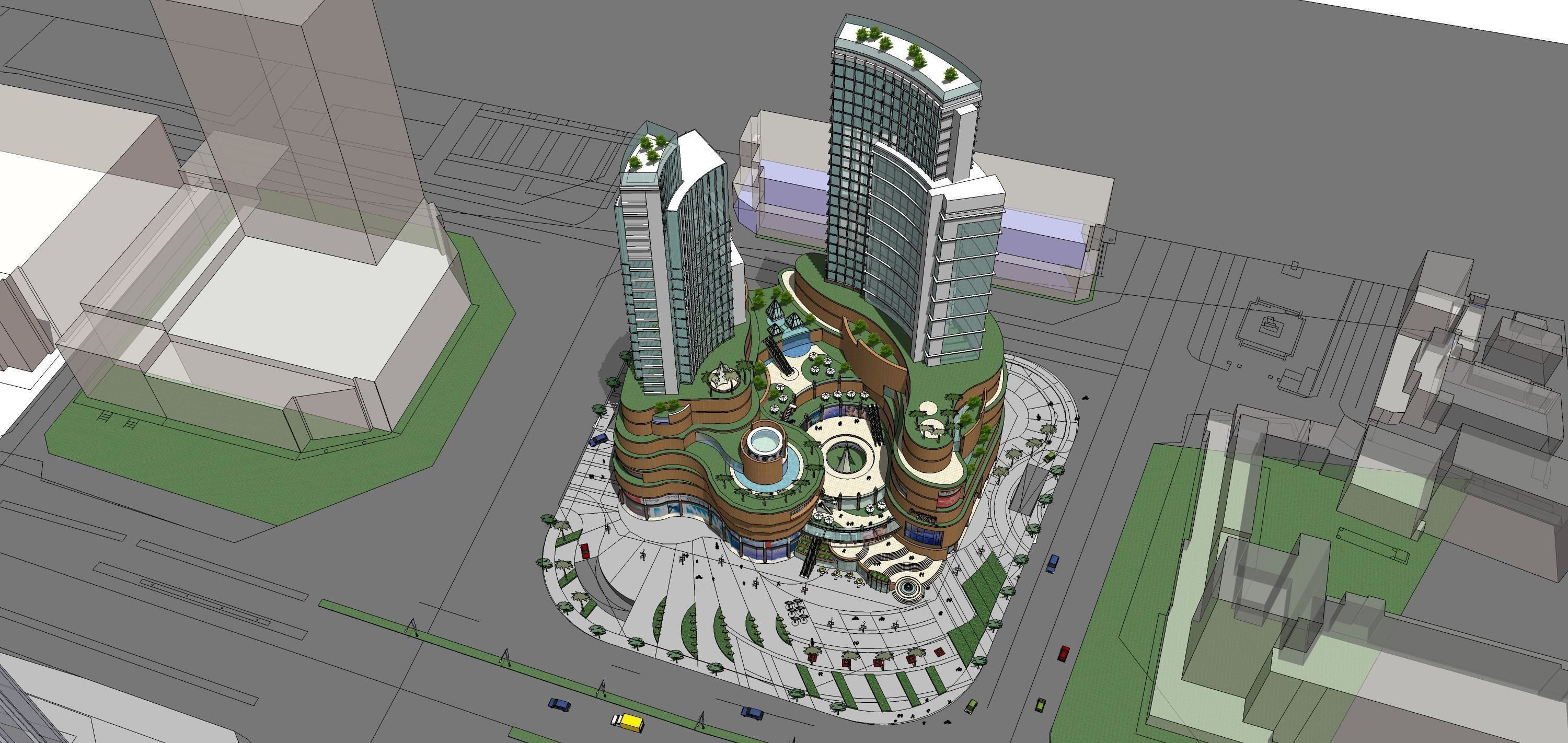 Sketchup Commercial Complex 185 3D model | CGTrader