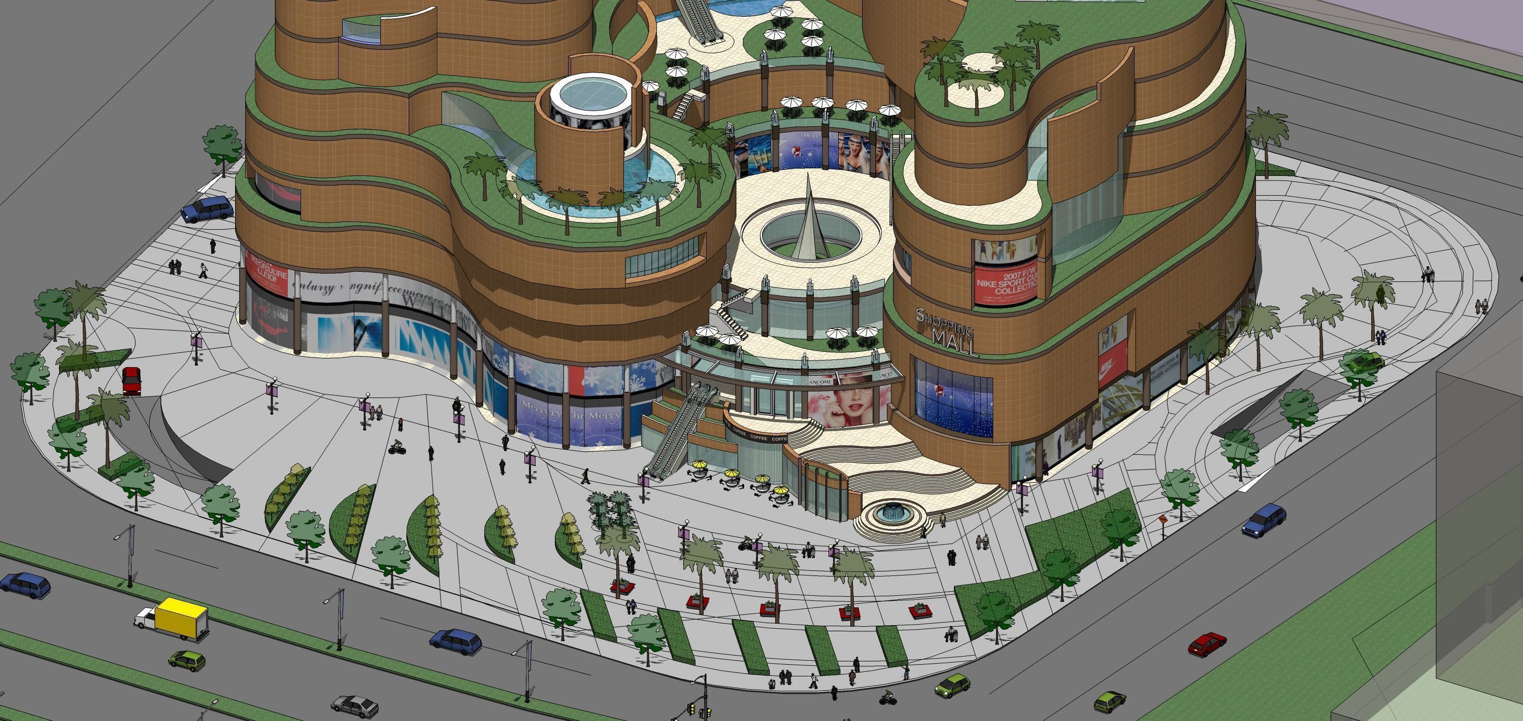 Sketchup Commercial Complex 185 3D model | CGTrader