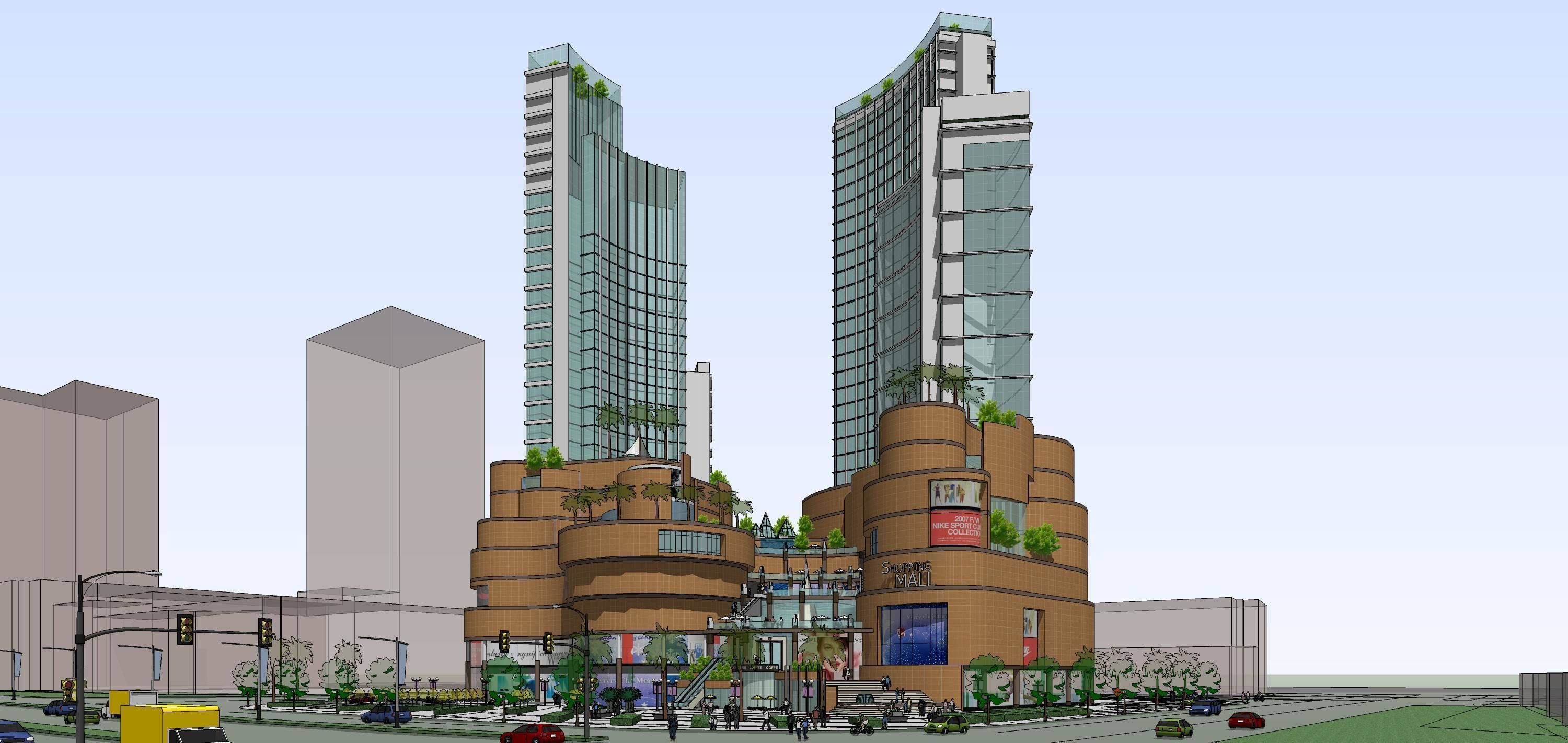 Sketchup Commercial Complex 185 3D model | CGTrader