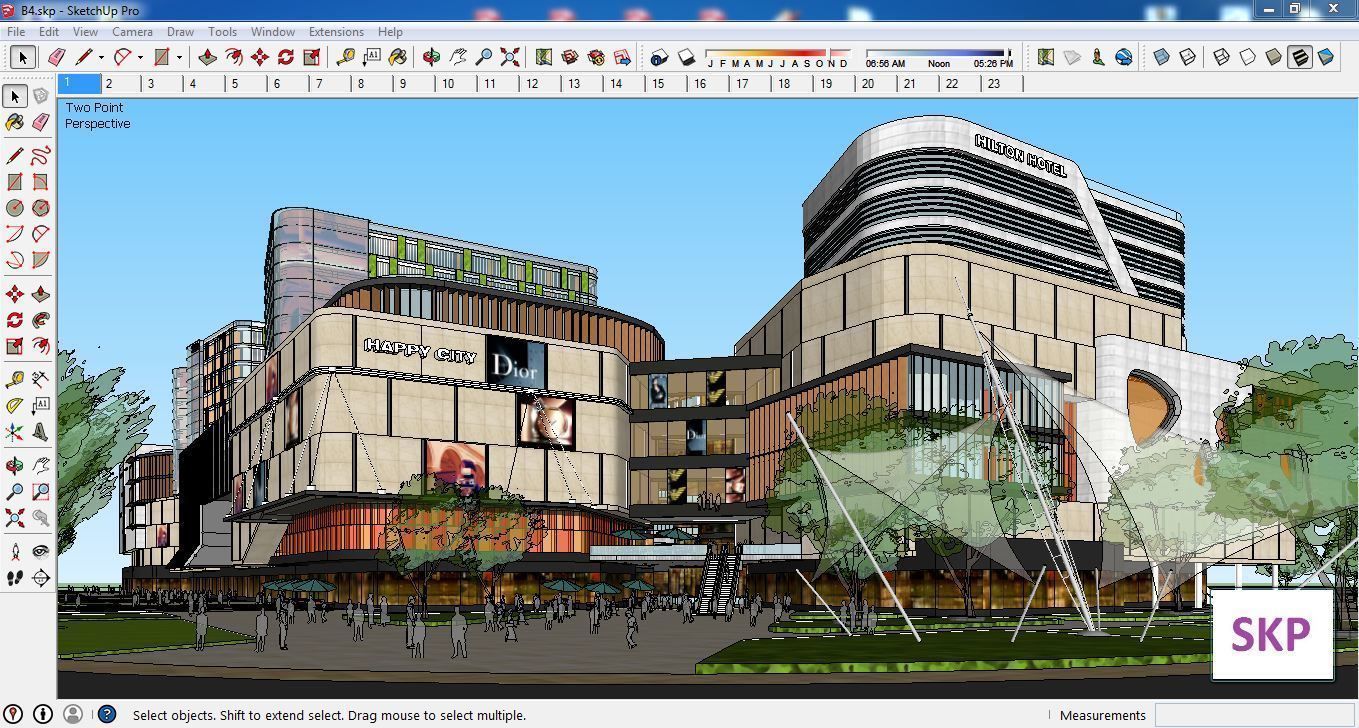 Sketchup Commercial Complex B4 3D model | CGTrader