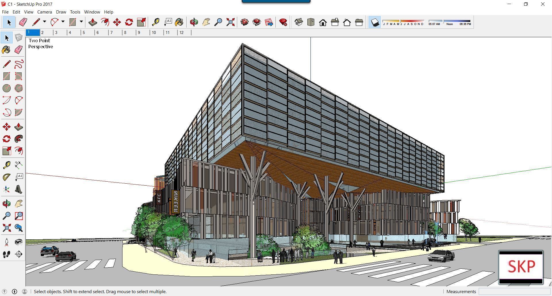Sketchup Commercial Complex C1 3D model | CGTrader