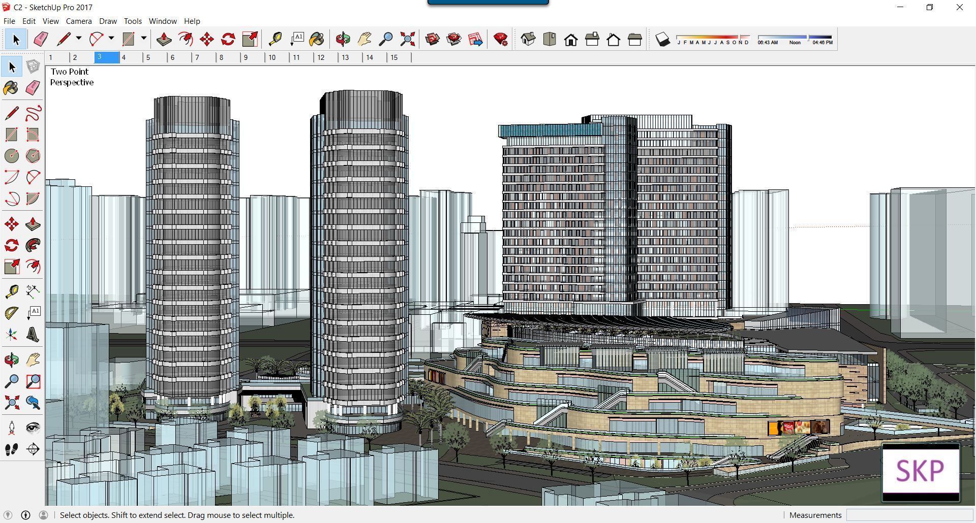 Sketchup Commercial Complex C2 3D model | CGTrader