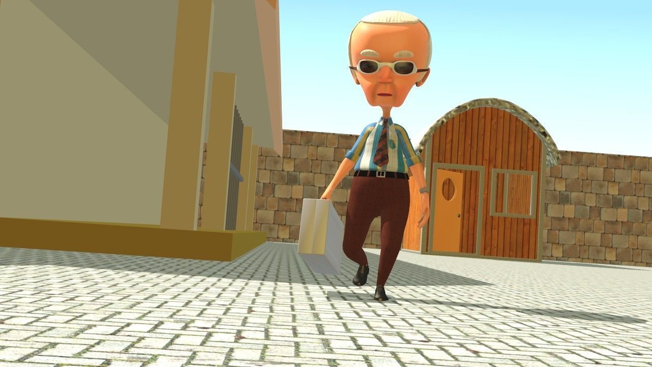 Old Man Cartoon 3D model rigged | CGTrader